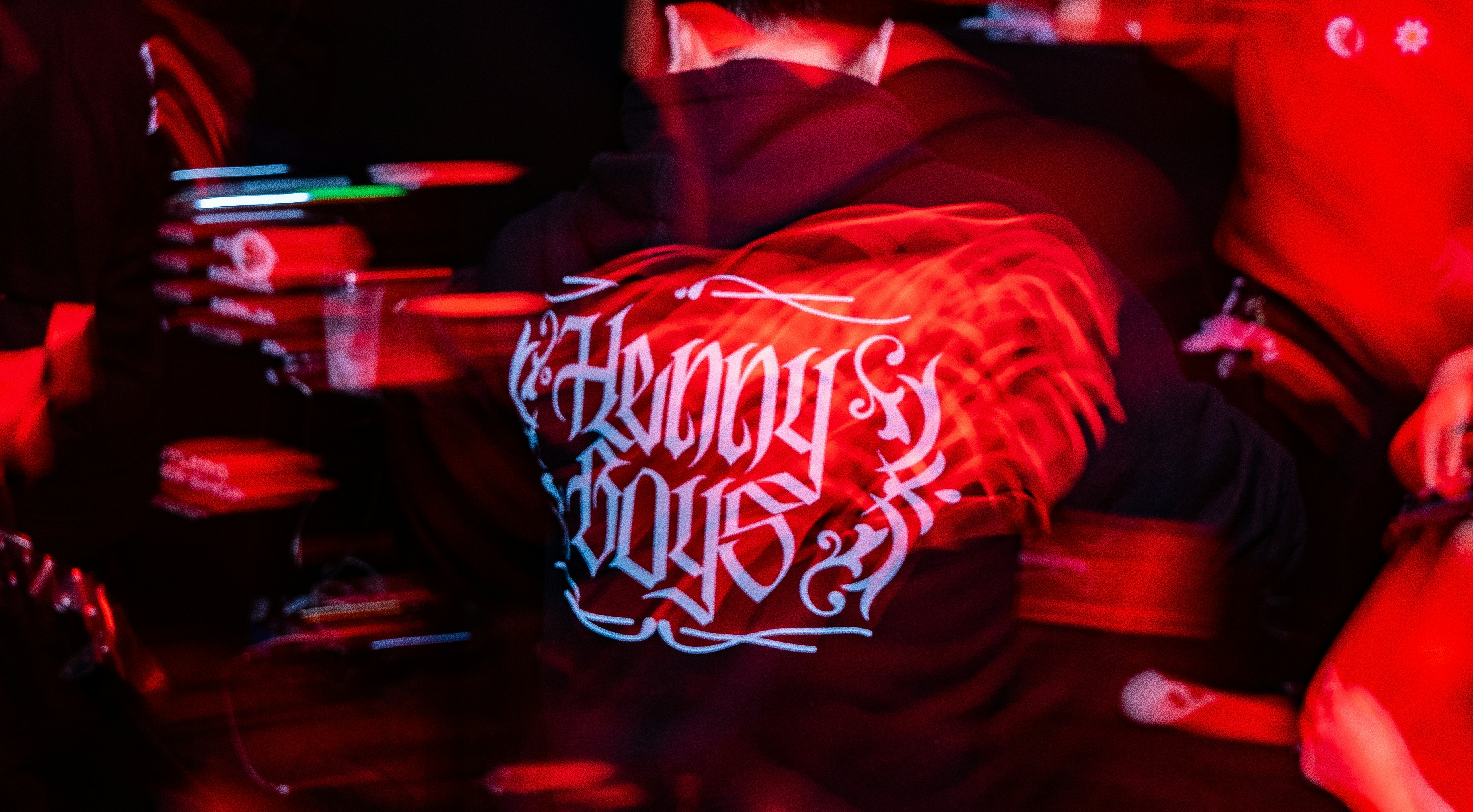 Red Neon Motion: A Whirl of Sound and Script