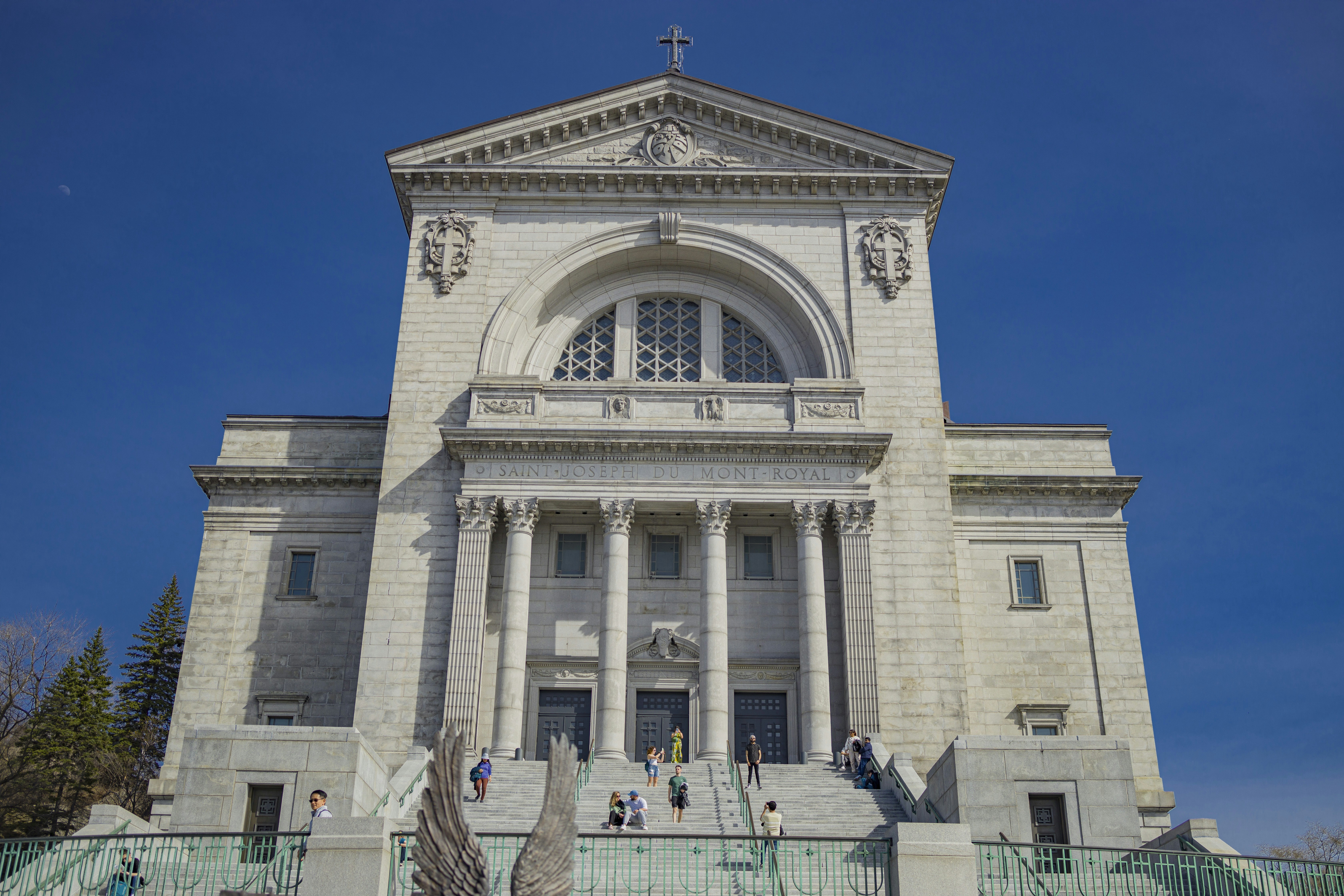 Stone Cathedral Reaches Toward a Clear Sky
