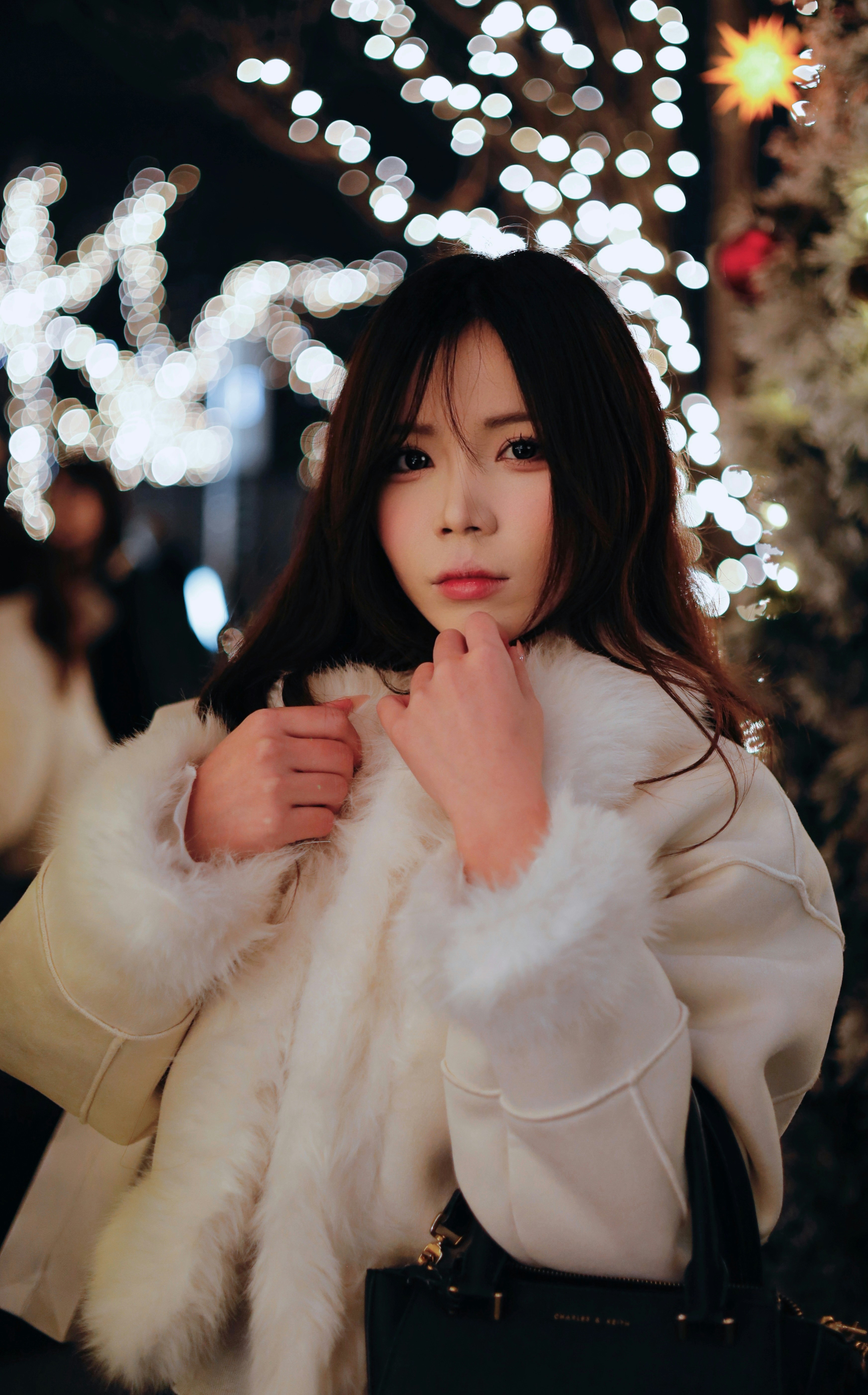 Winter Velvet: A Quiet Glance Beneath Fairy Lights