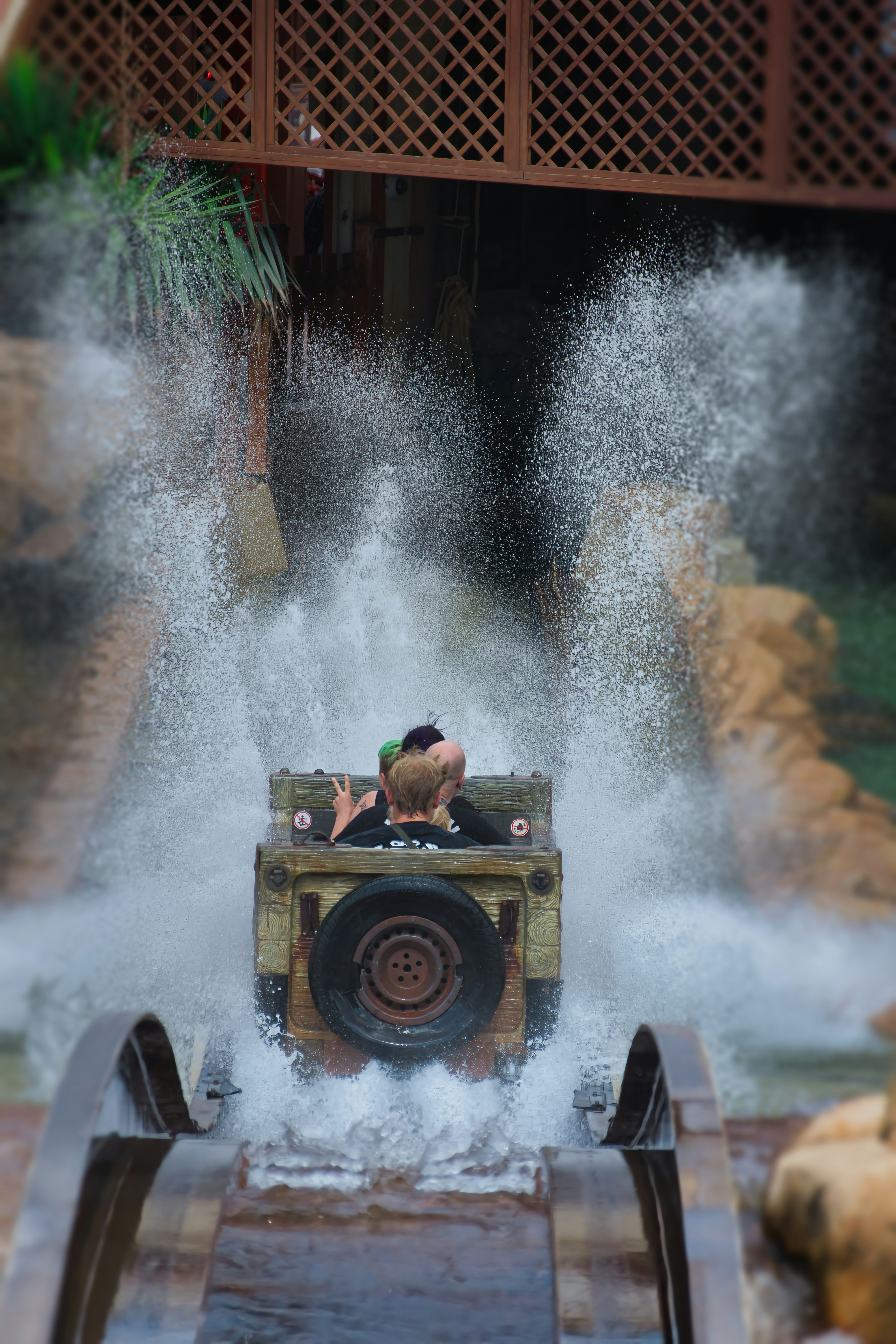 Riding the Crest: A Jeep Splashdown Through Water Curtain