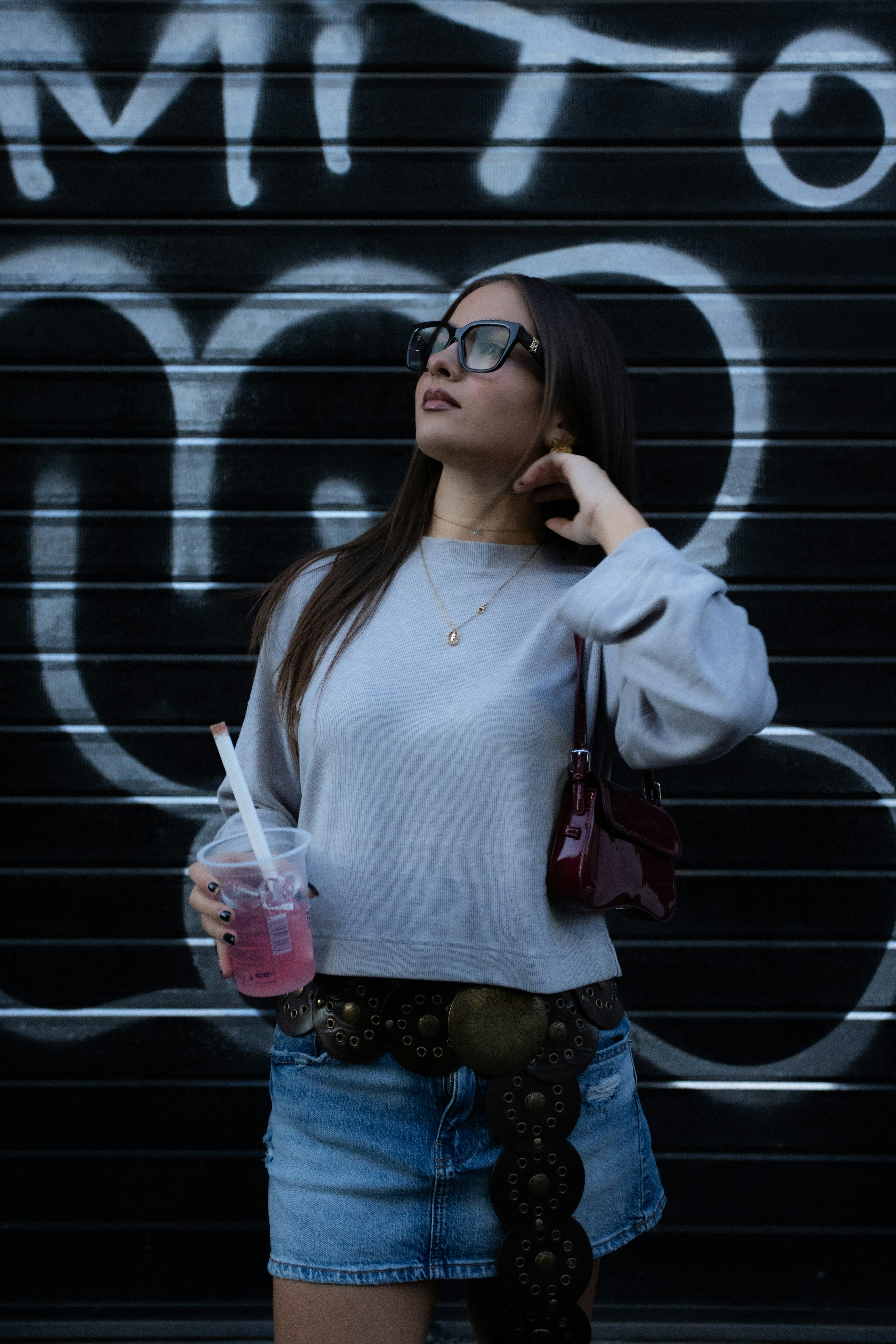 City-pulse Portrait: Neon Graffiti and Quiet Confidence