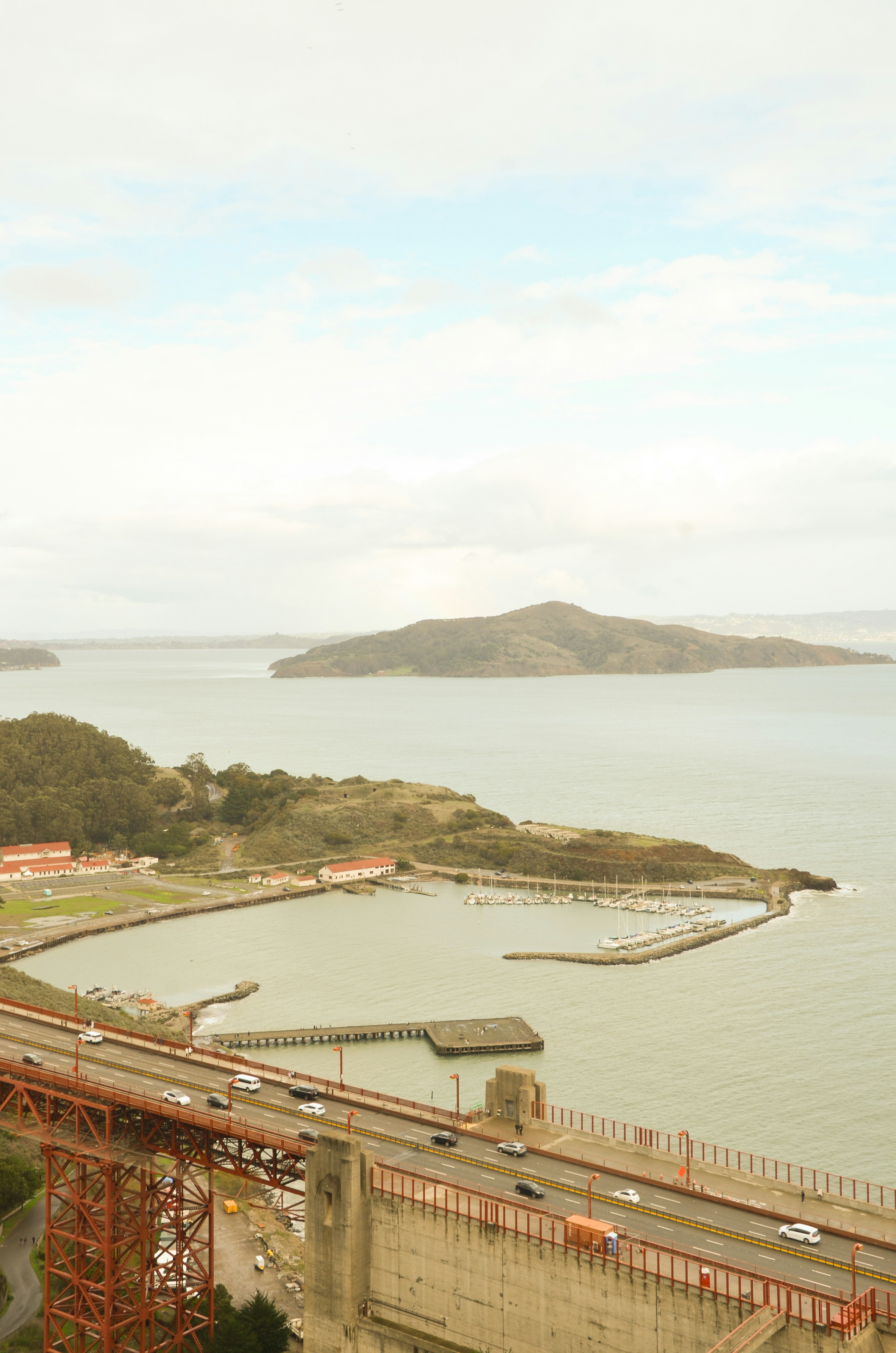 Bridge Over Coastal Threads: Urban Highway Framing a Harbor