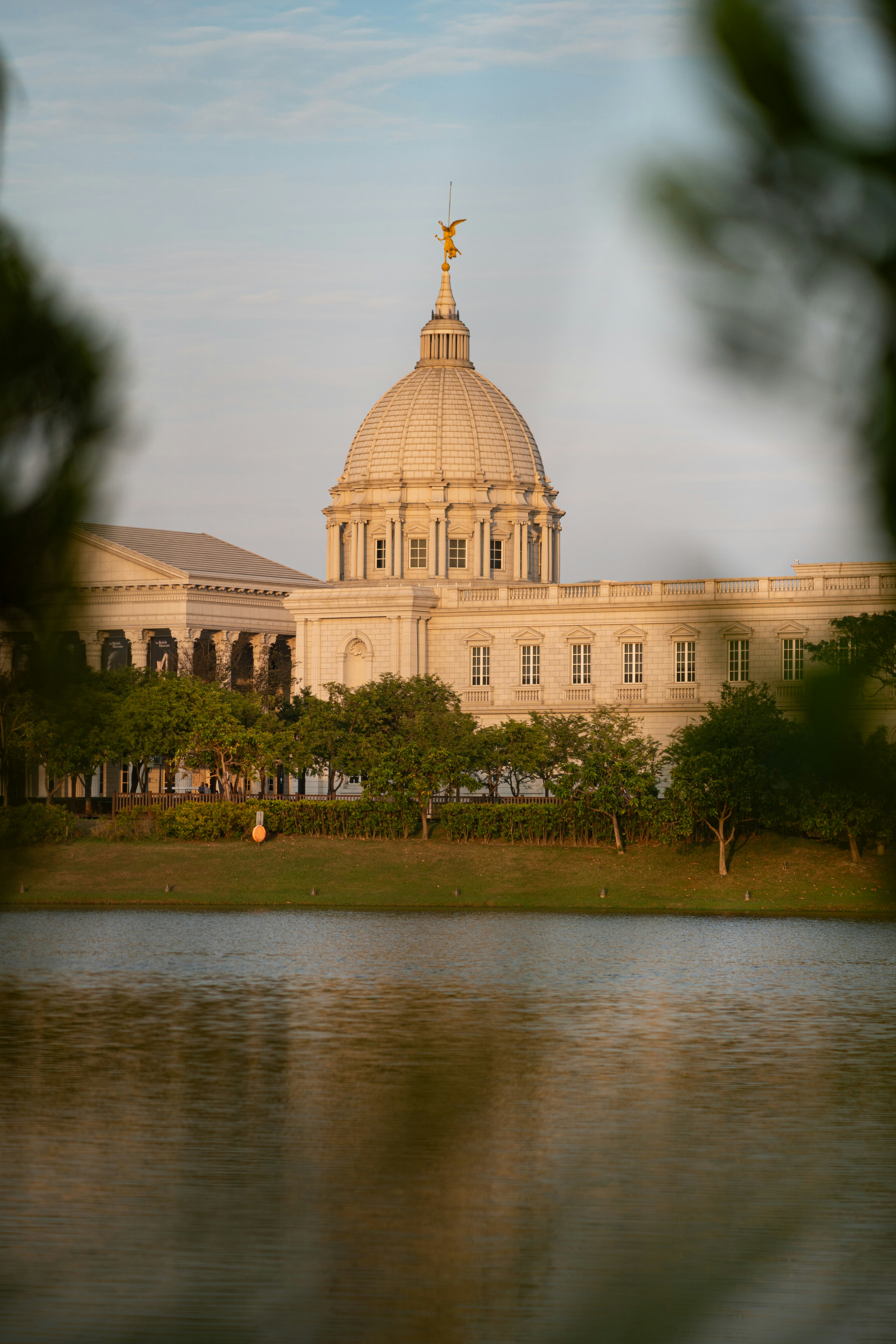 Dome of the Capitol Rising Above the Riverbank