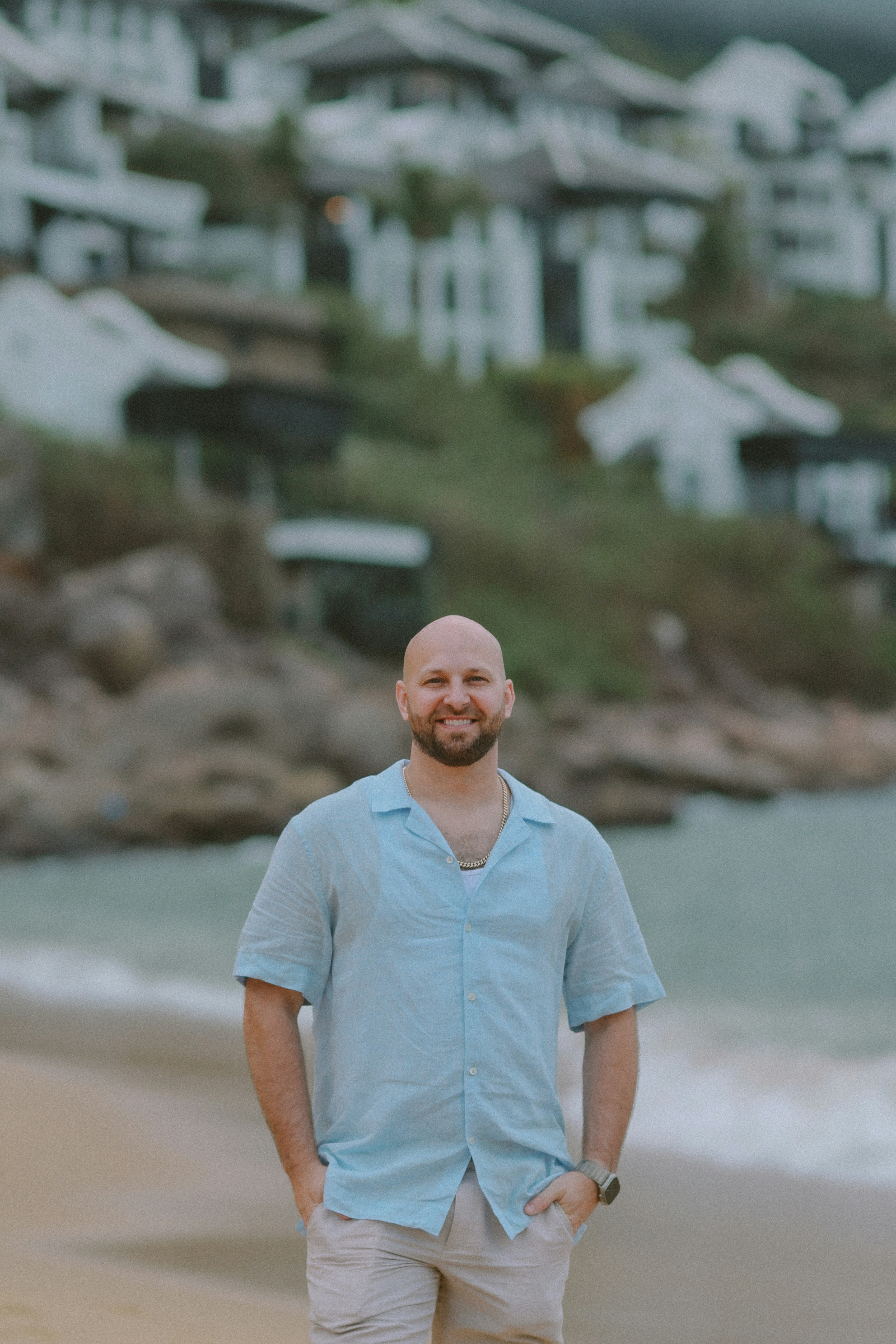 Coastal Confidence: A Sunny Moment by the Shore