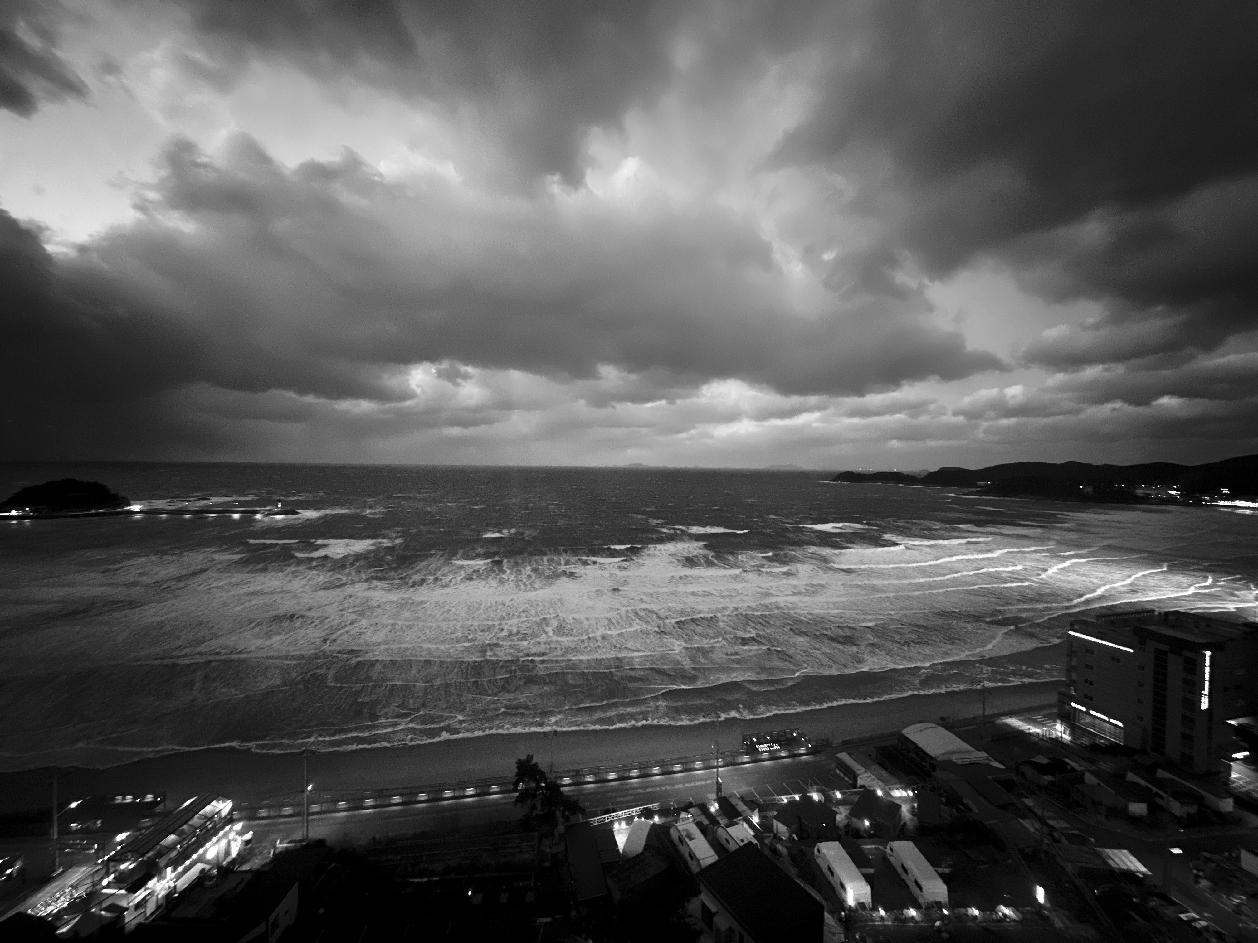 Storm Brim Over the Coastal City