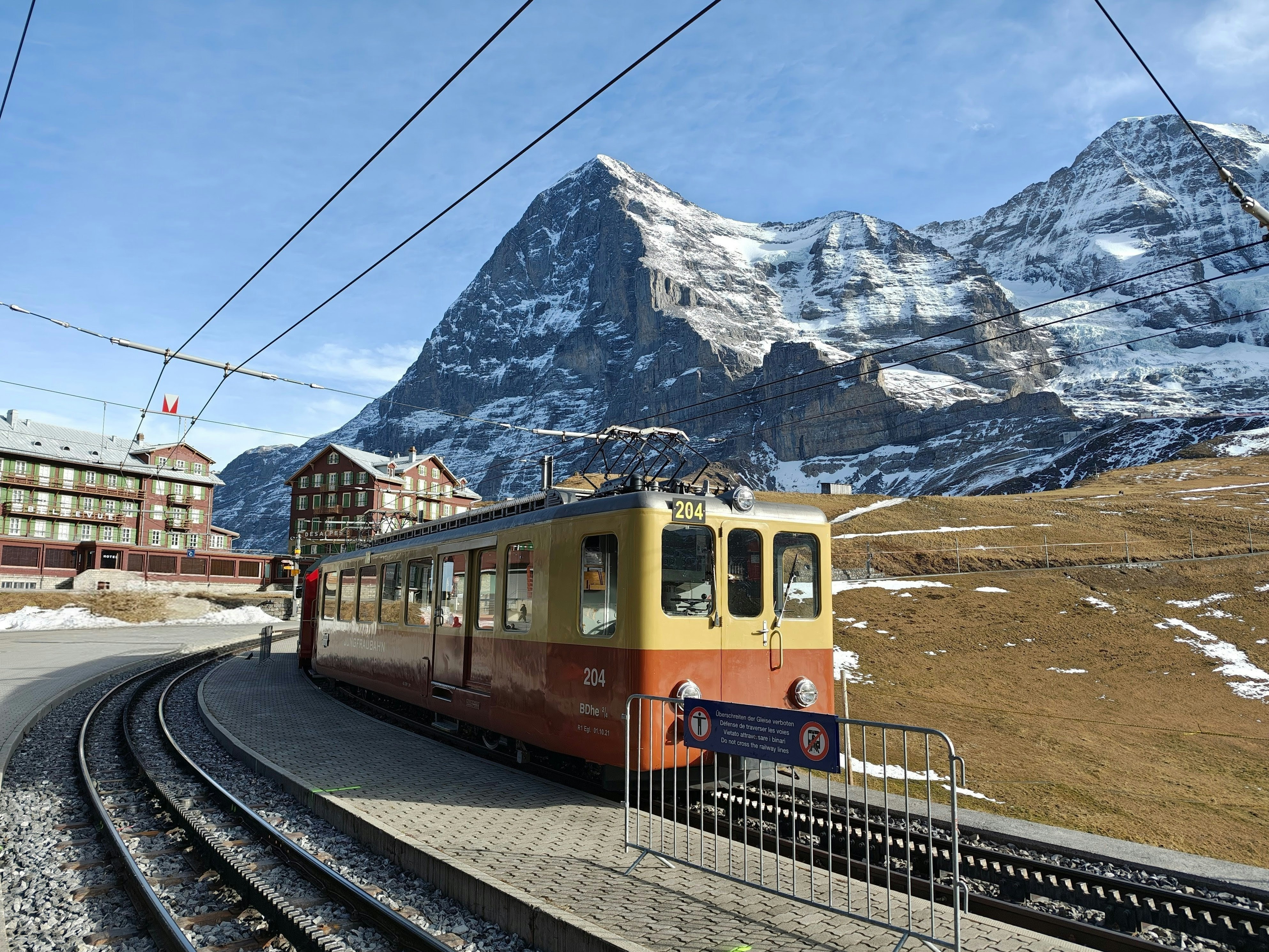 cogwheel train in Lauterbrunnen, Switzerland