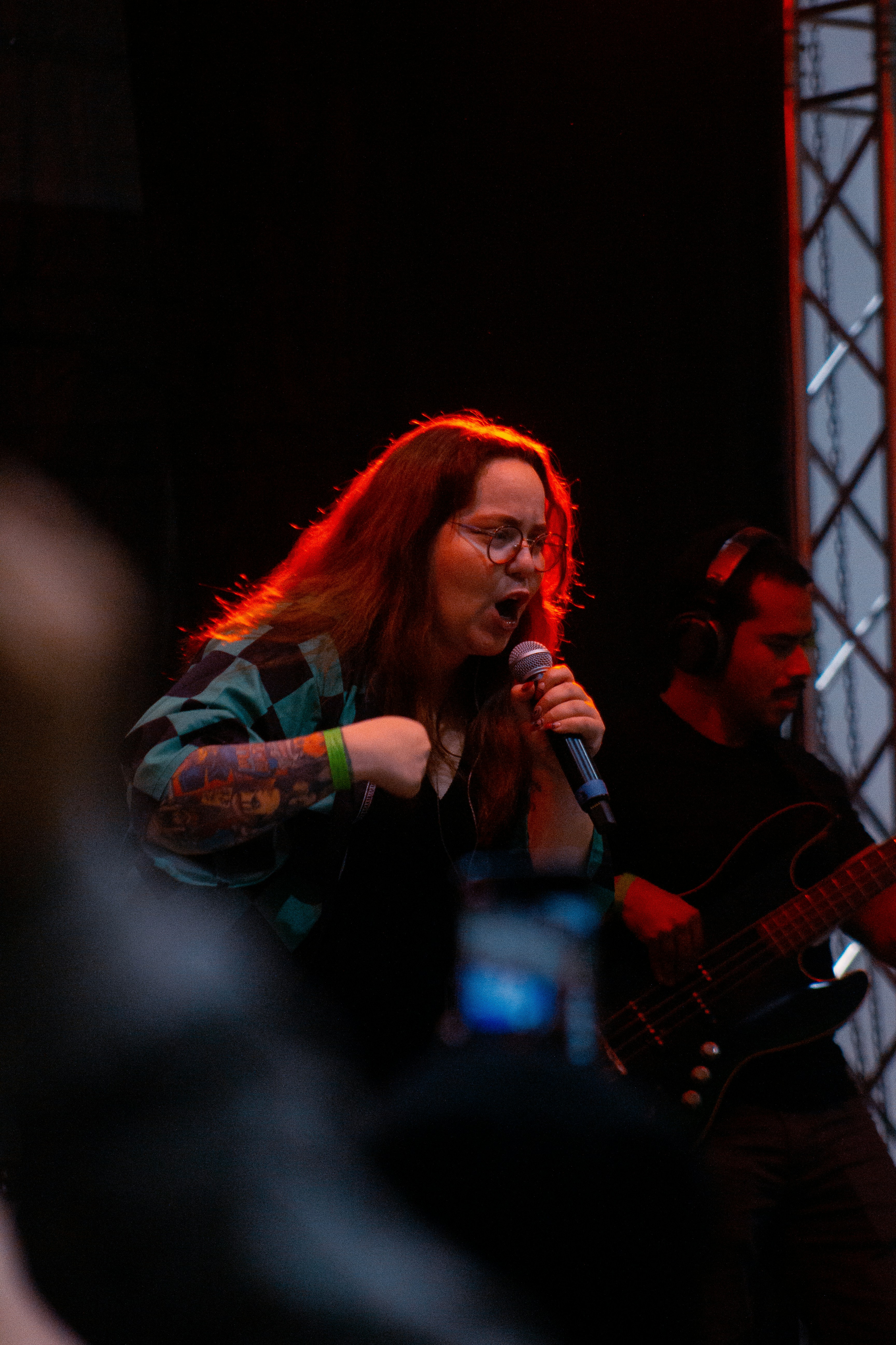 Vocal Fire Under Stage Lights