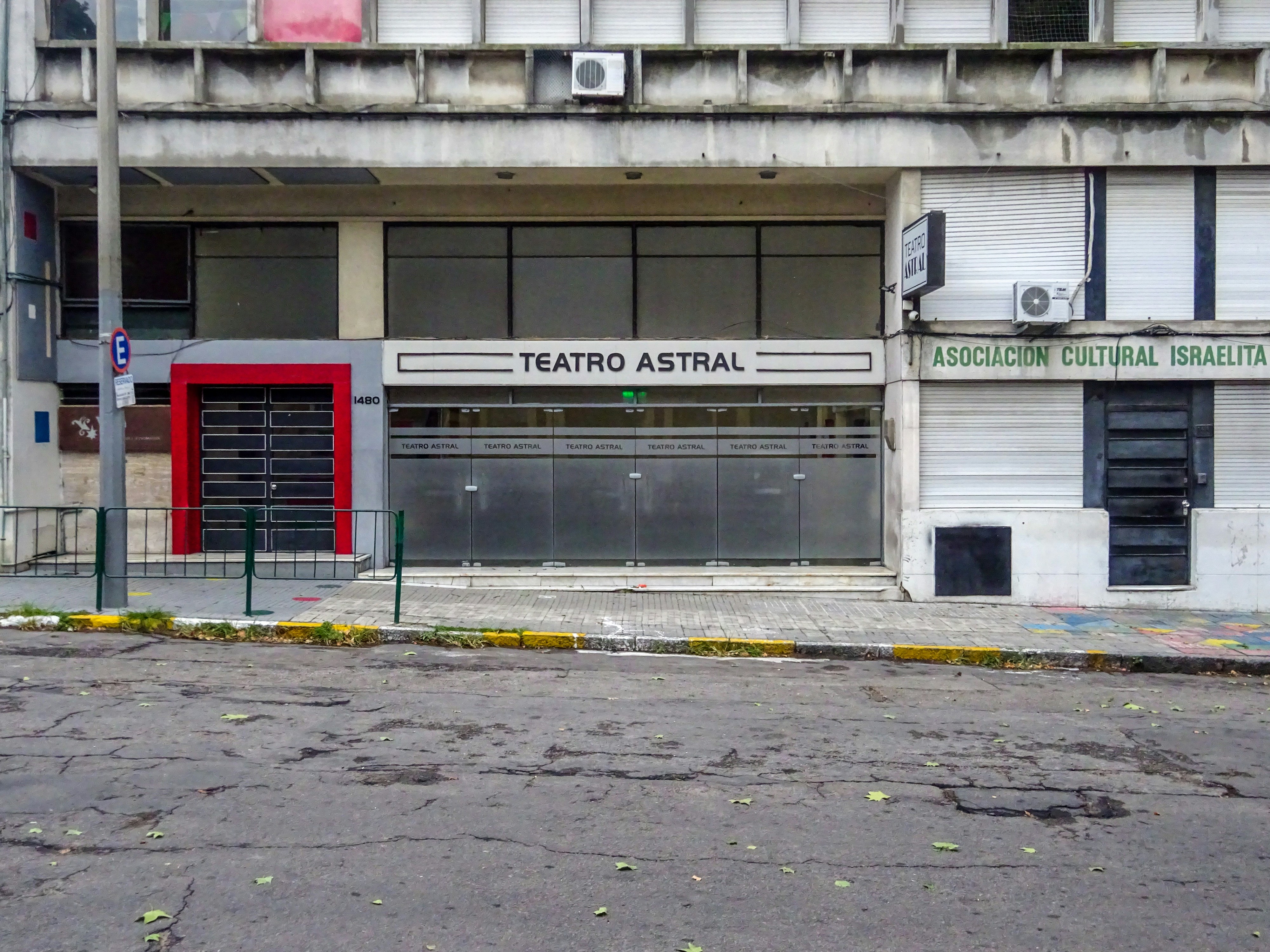 Abandoned Theater Front After Dusk