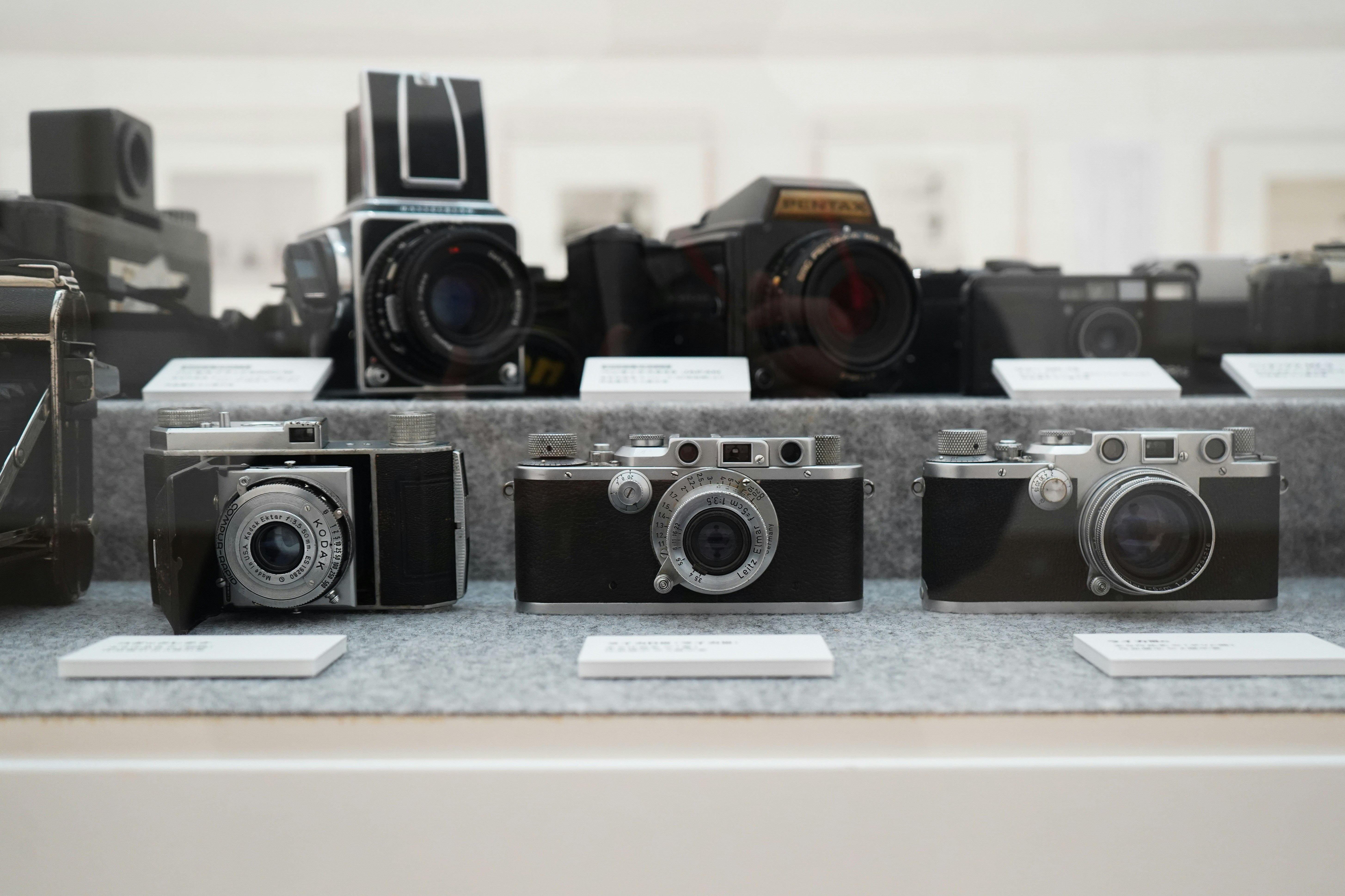 Heritage in Focus: A Row of Classic Rangefinder Cameras