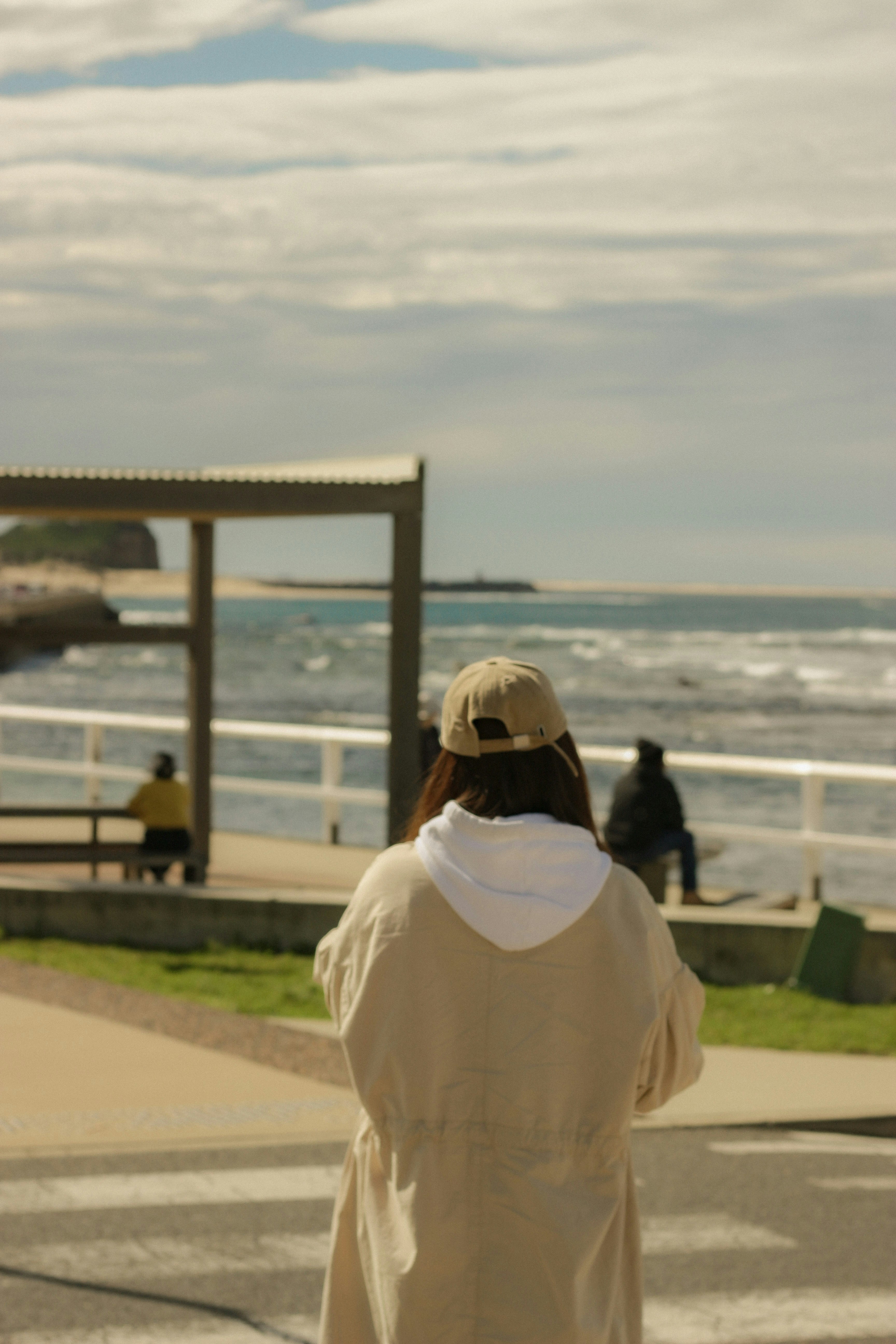 Longview by the Seawall: A Quiet Moment in Neutral Tones