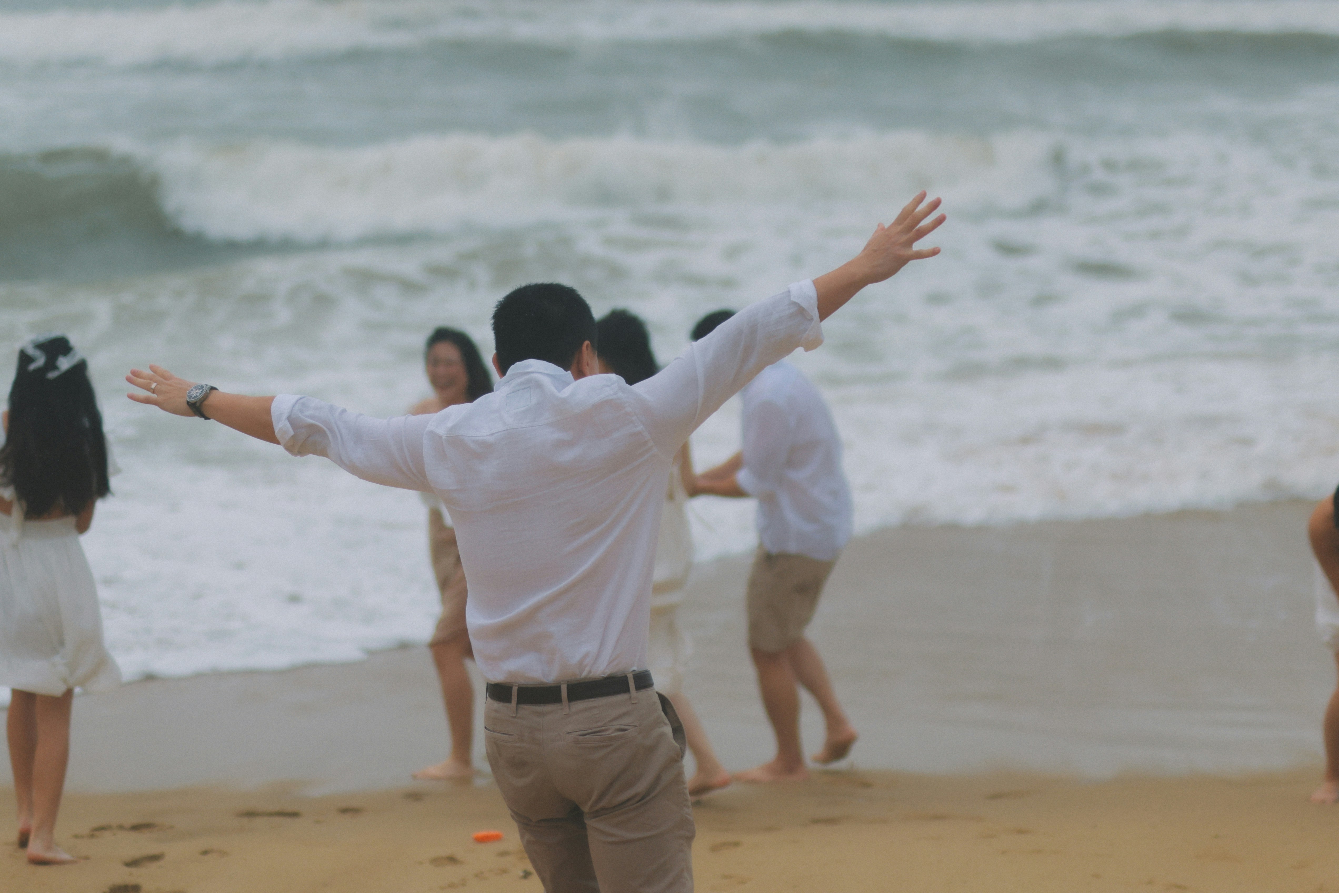 Joyful Reunion on a Sunny Shore
