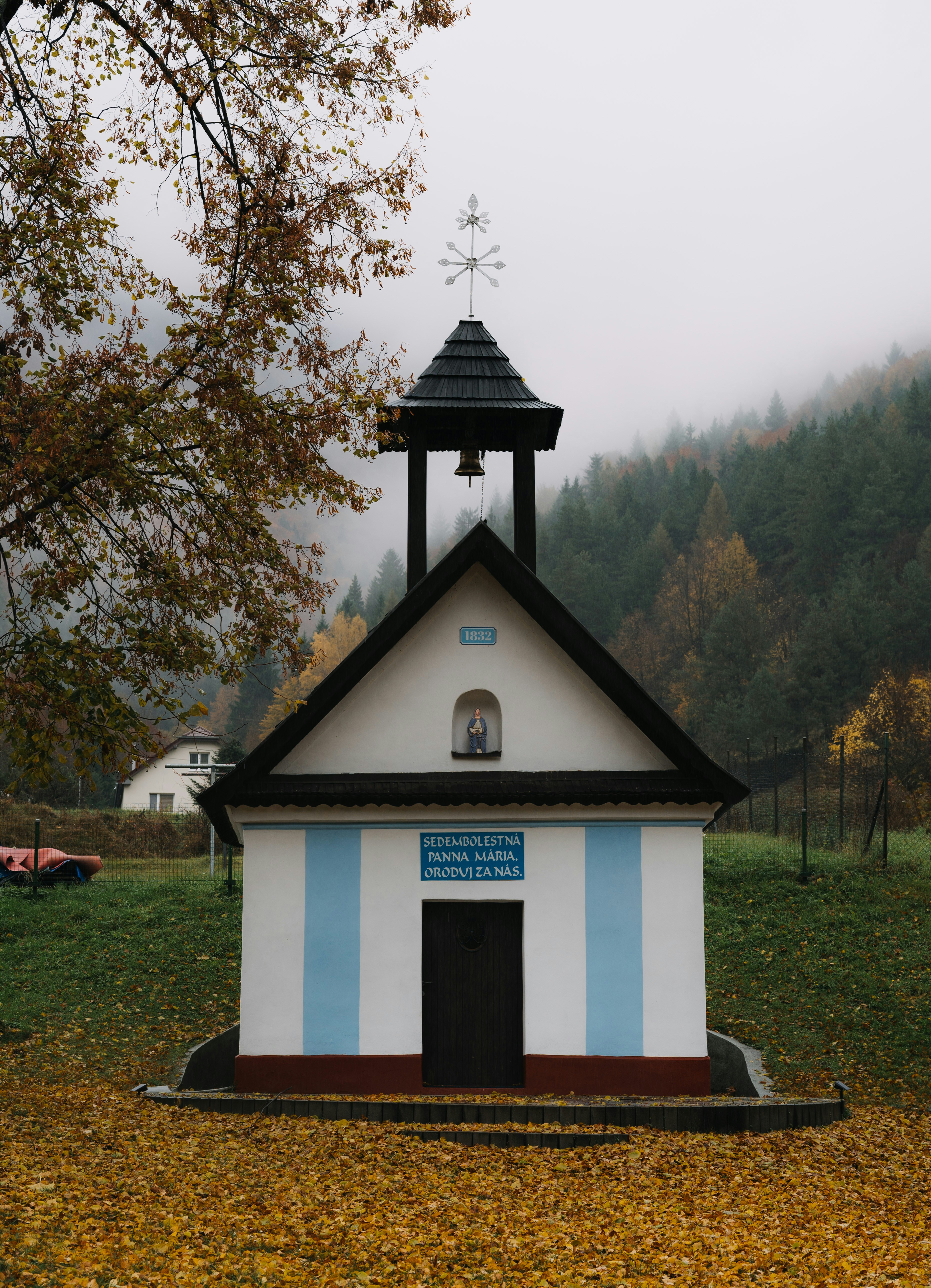 Chapel at Autumn Ridge: A Quiet Bell in Mist