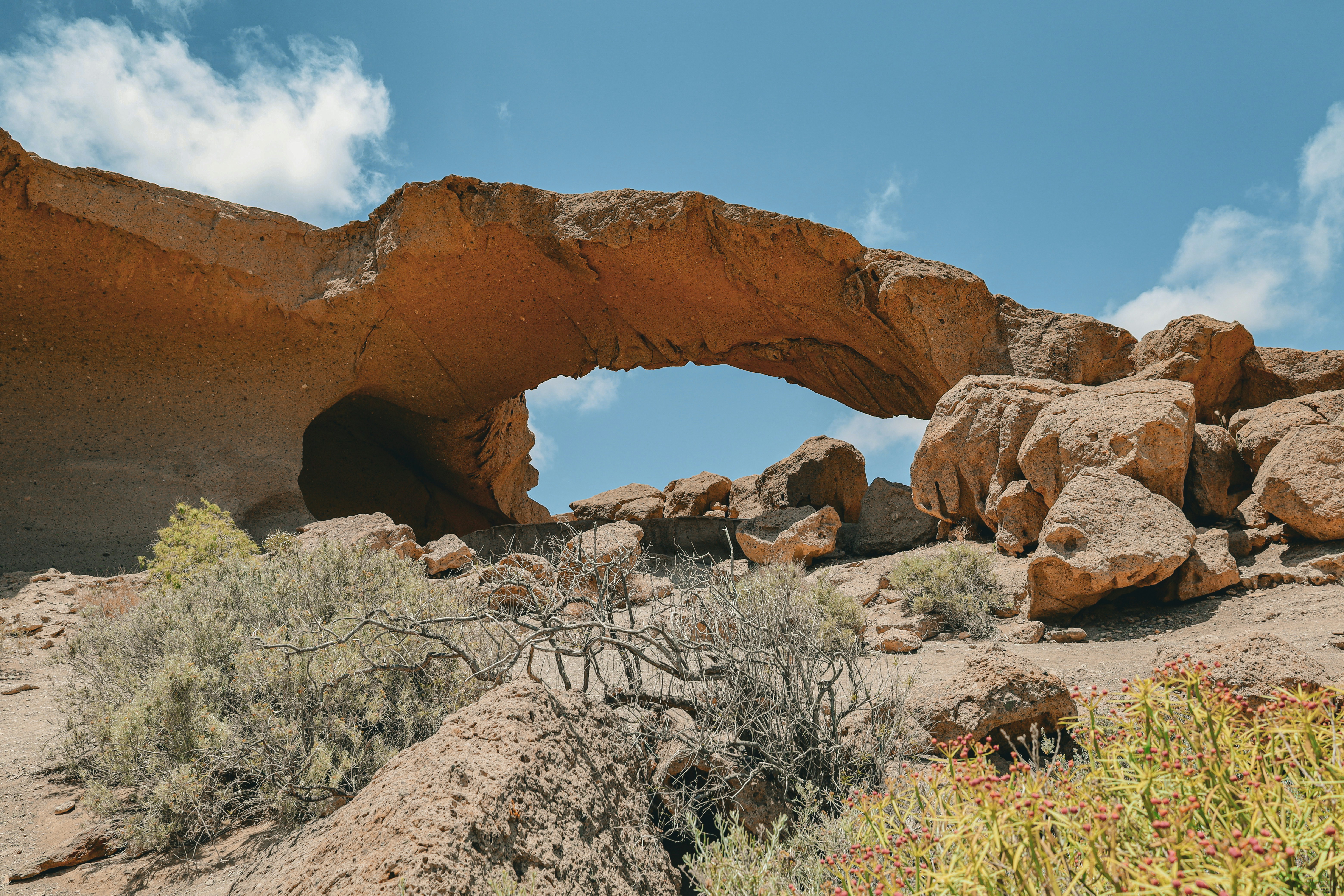 Desert Arch Beneath a Clear Blue Sky