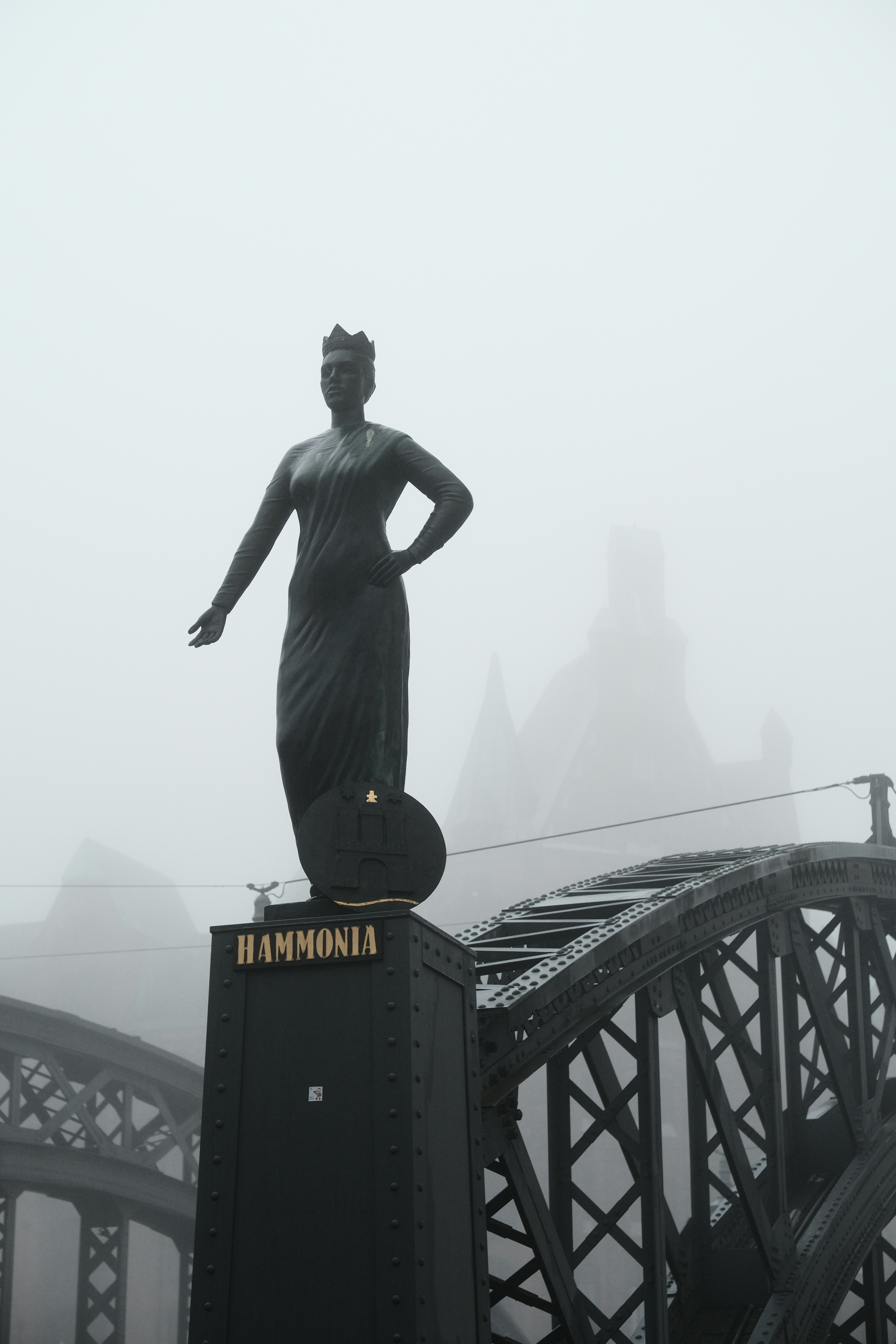 Misty Statue Overlook at the Amalgamated Bridge