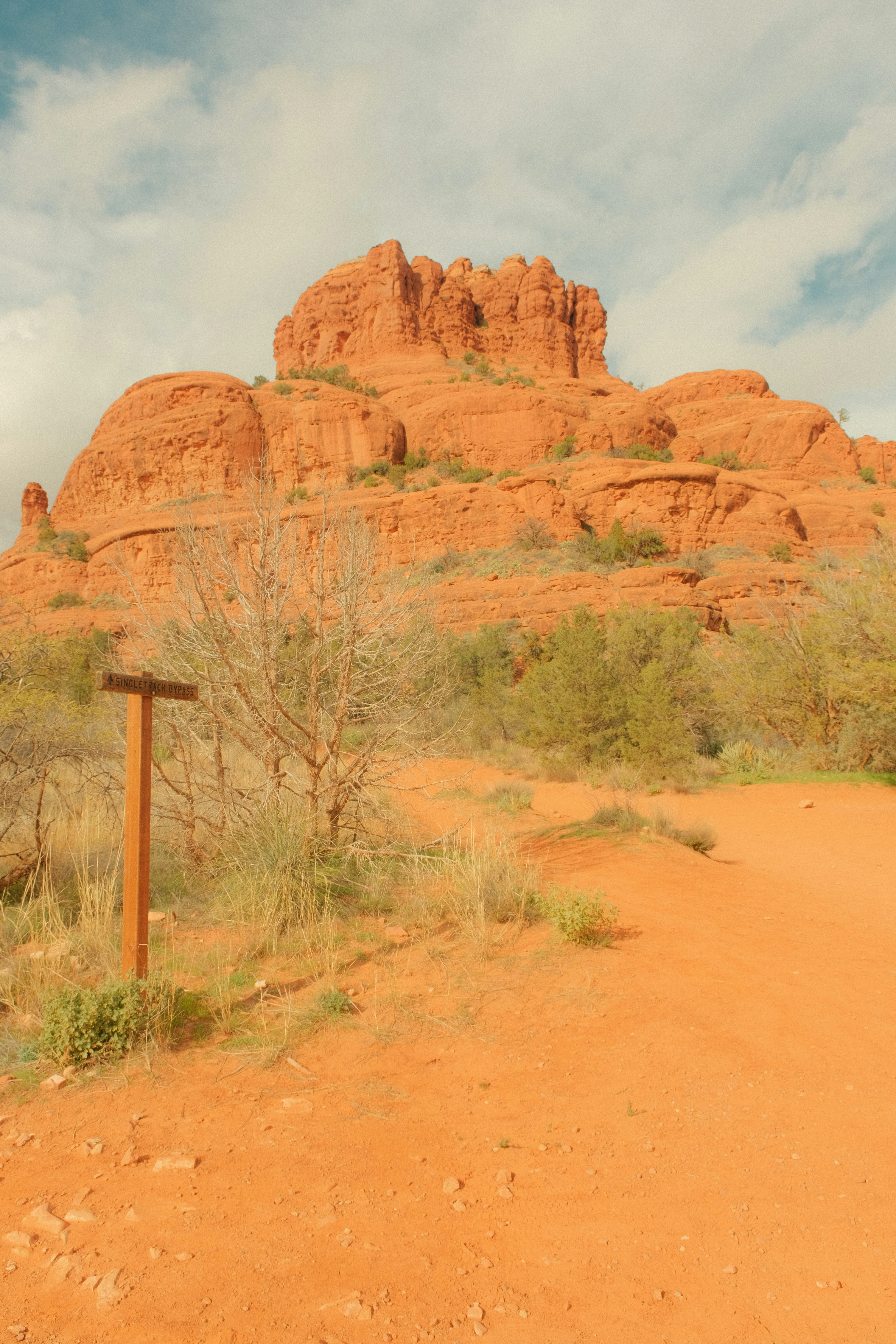 Desert Trail toward Rust-colored Monolith