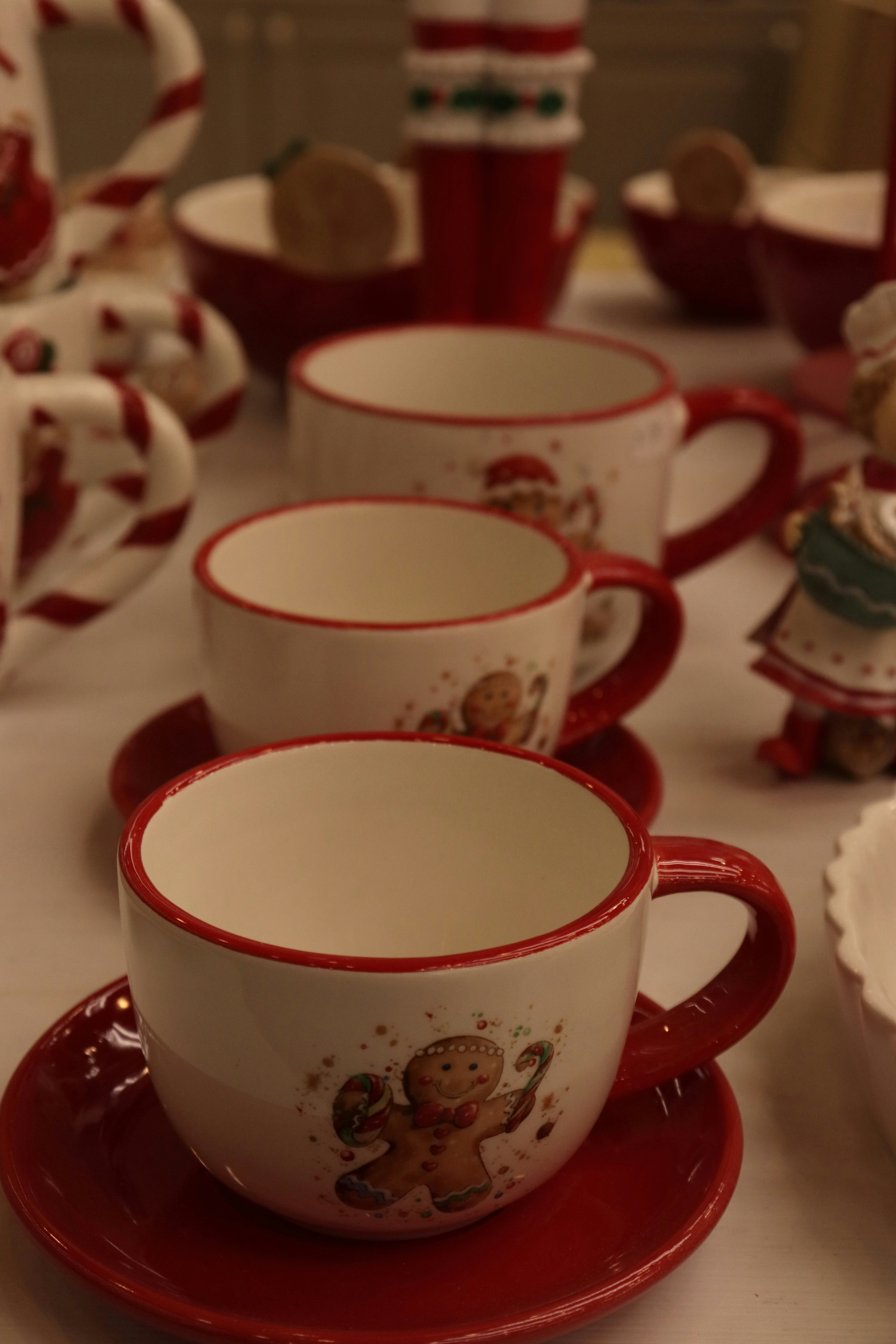 Candy-Red Christmas Cups in Soft Morning Light