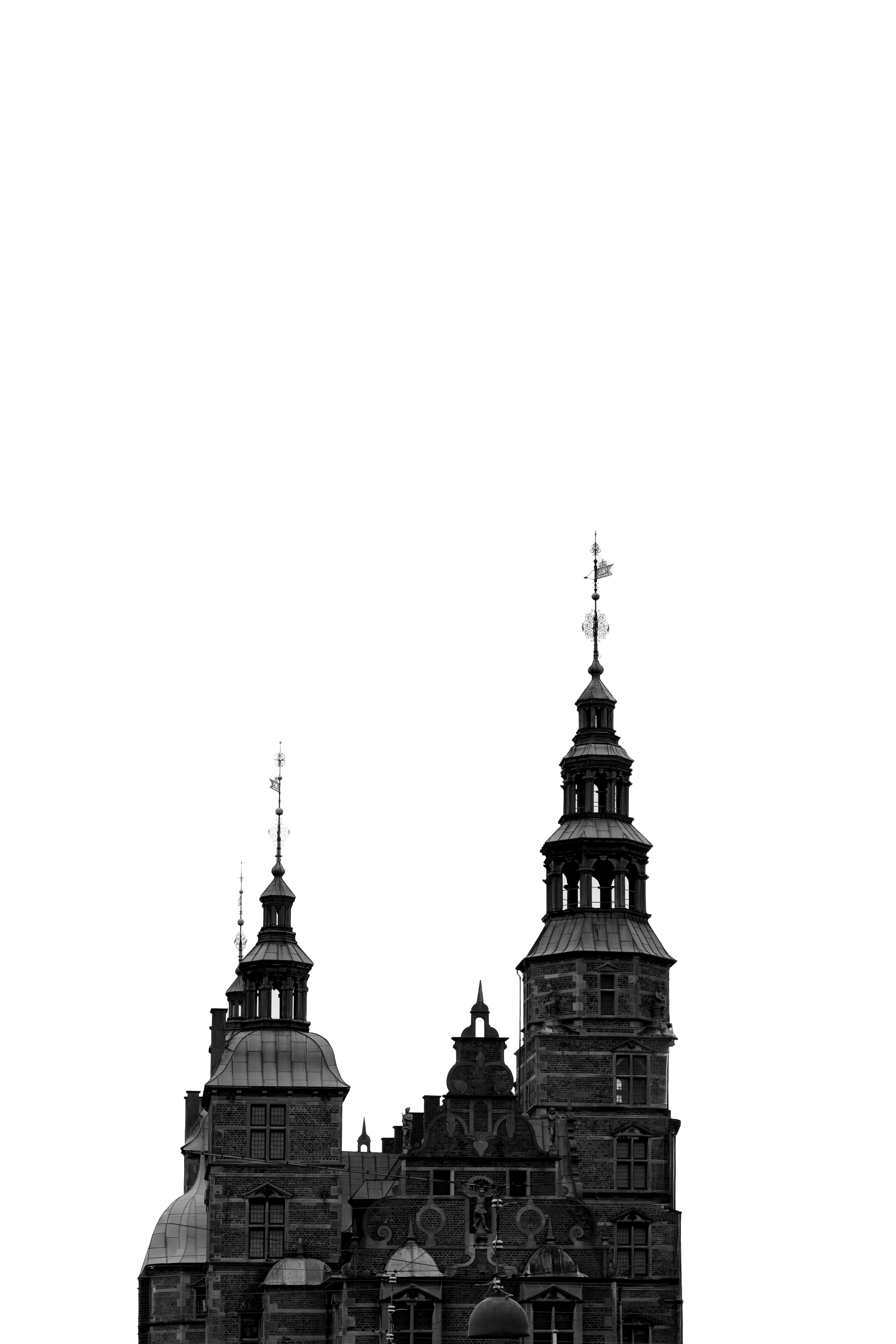 Gothic towers against a stark white sky photo – Free Architecture Image ...
