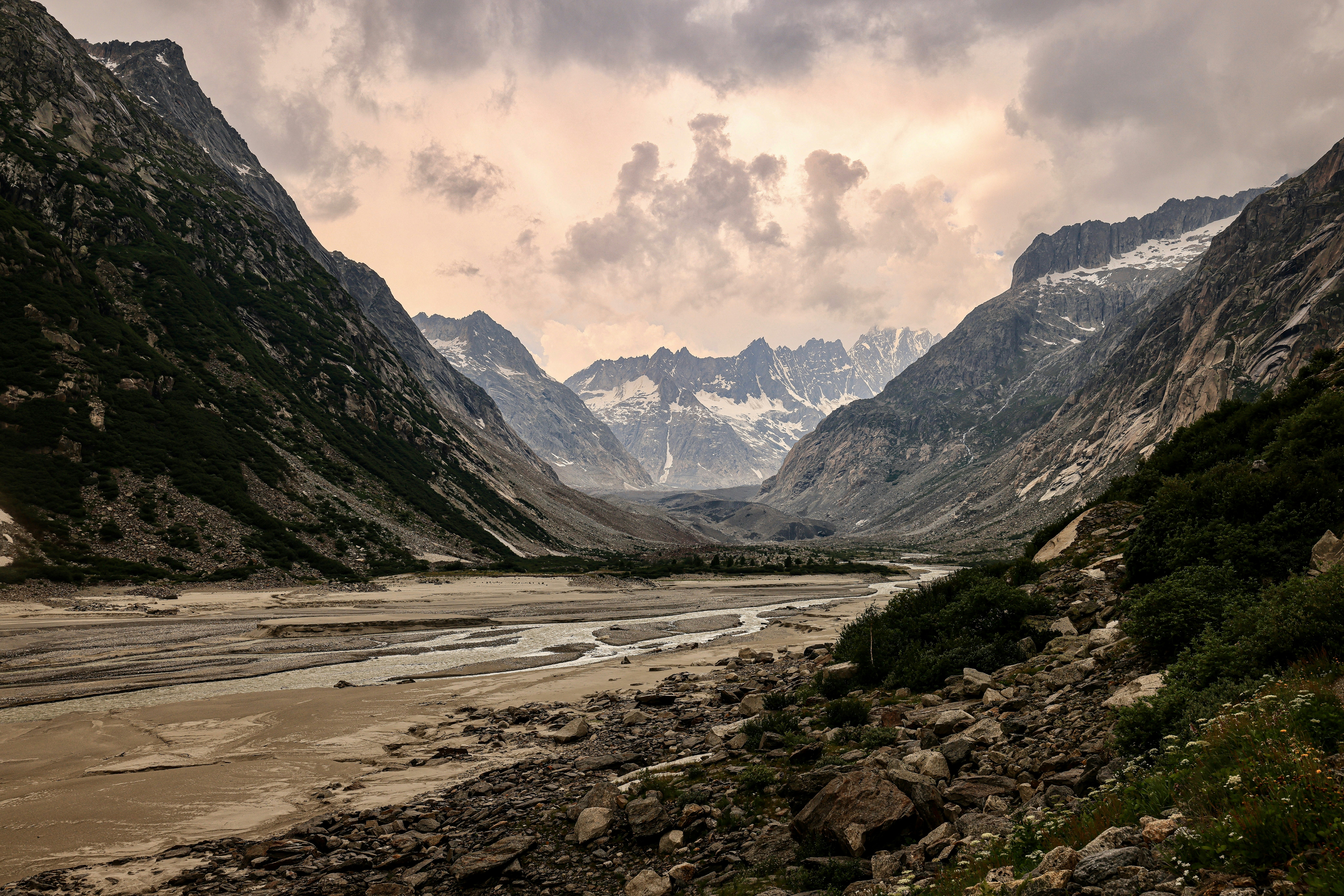 Glacial Valley Reach at Dusk