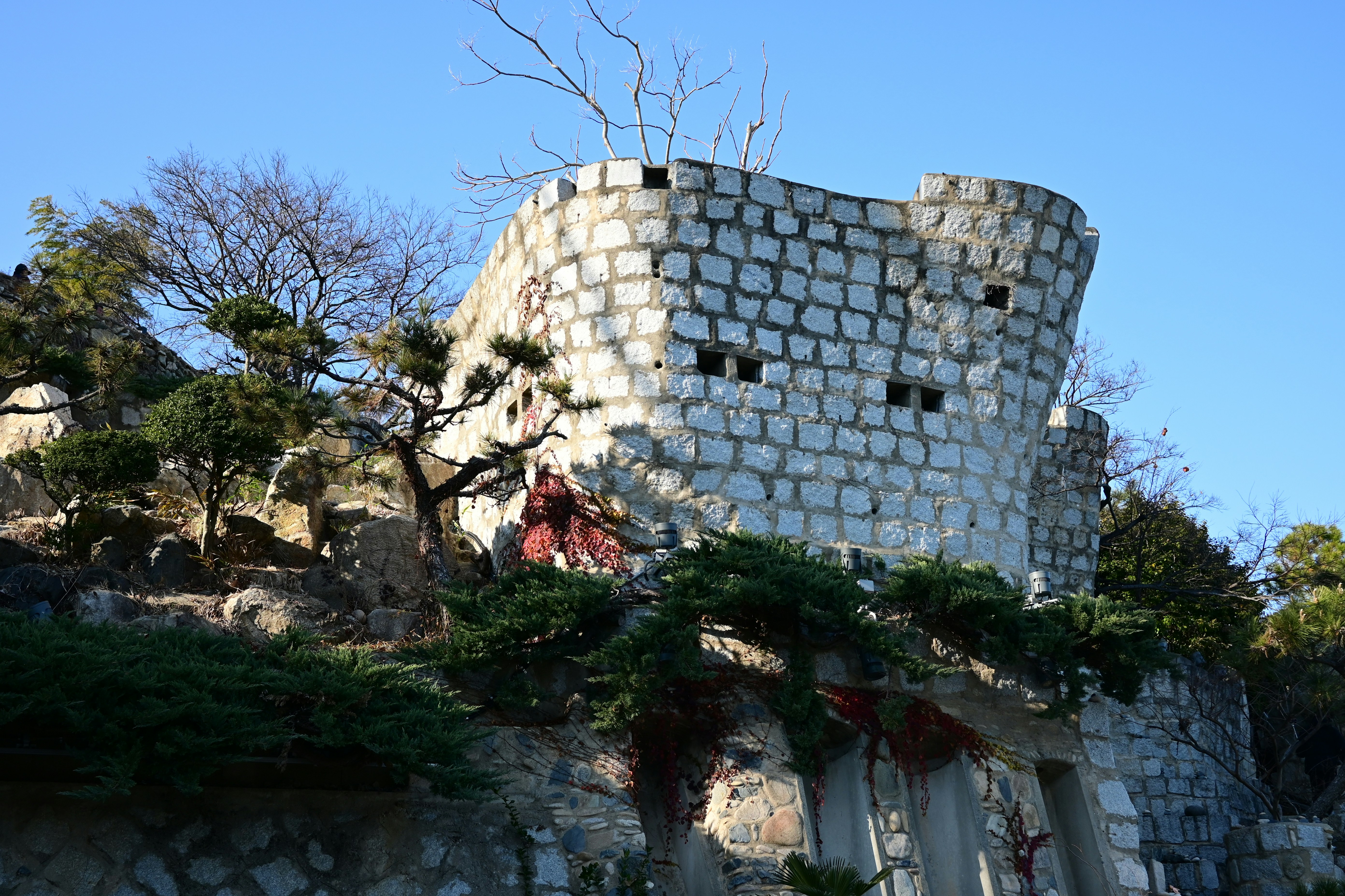 Stone Bastion Under a Clear Sky