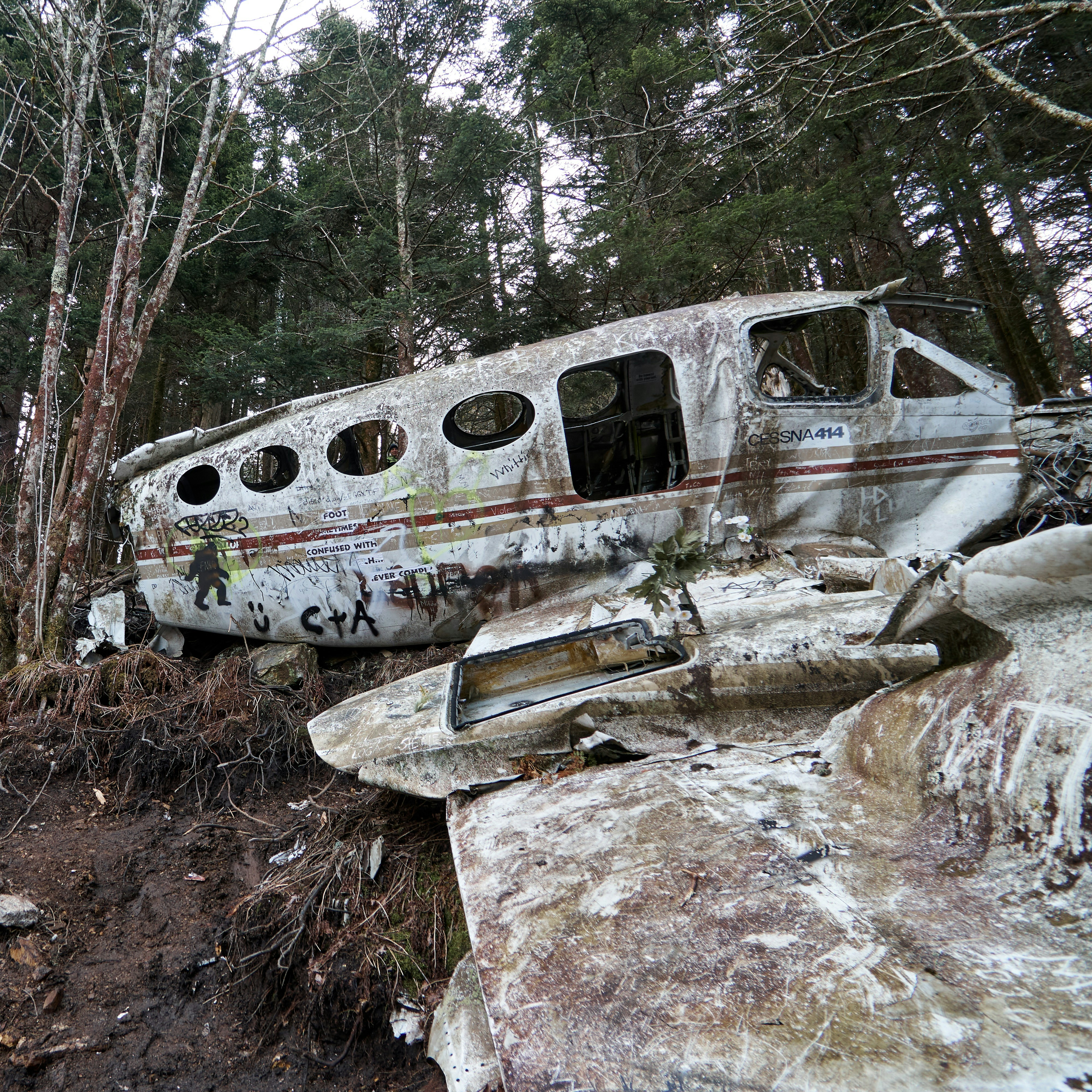Ruins in the Pines: Abandoned Jetliner Claimed by Snow and Time
