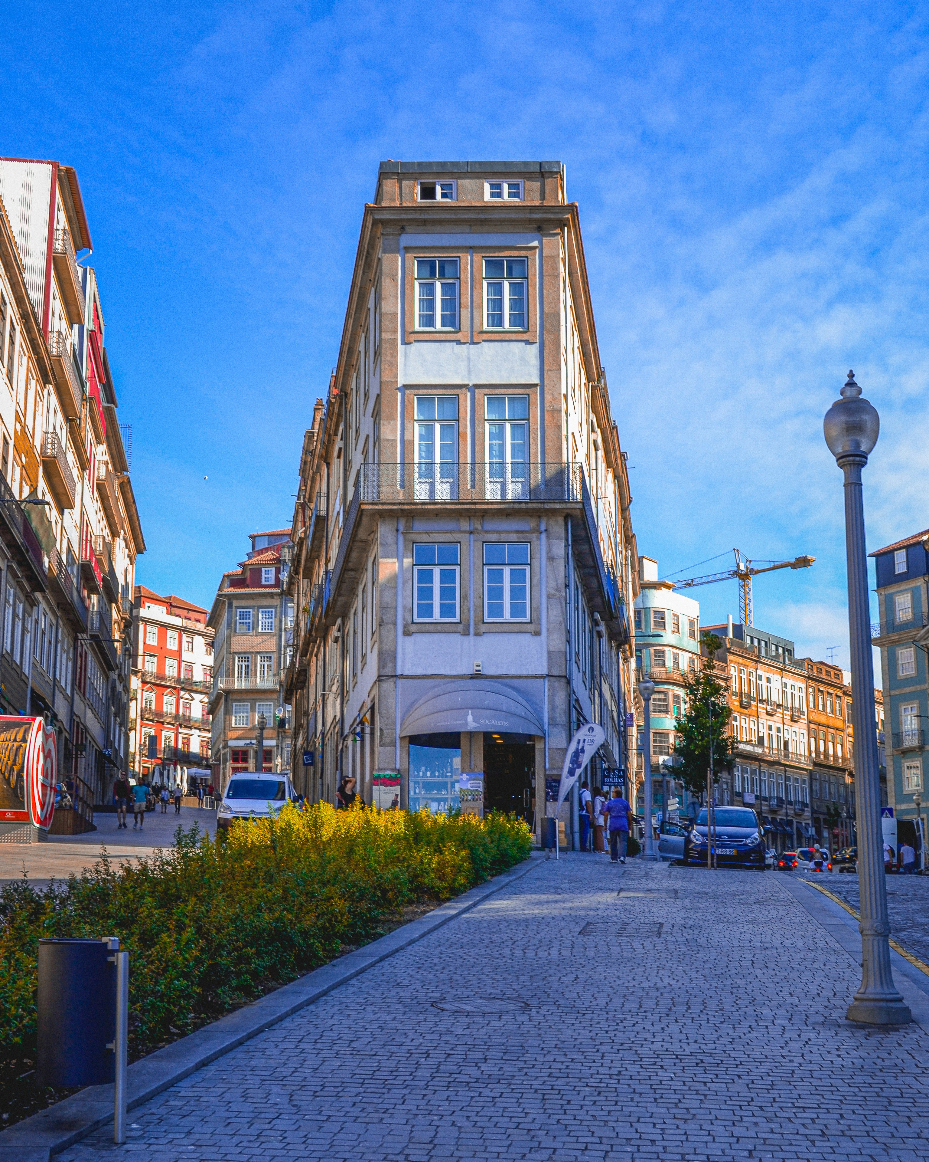 Urban Facade Ascending: A Sunlit Street Canyon