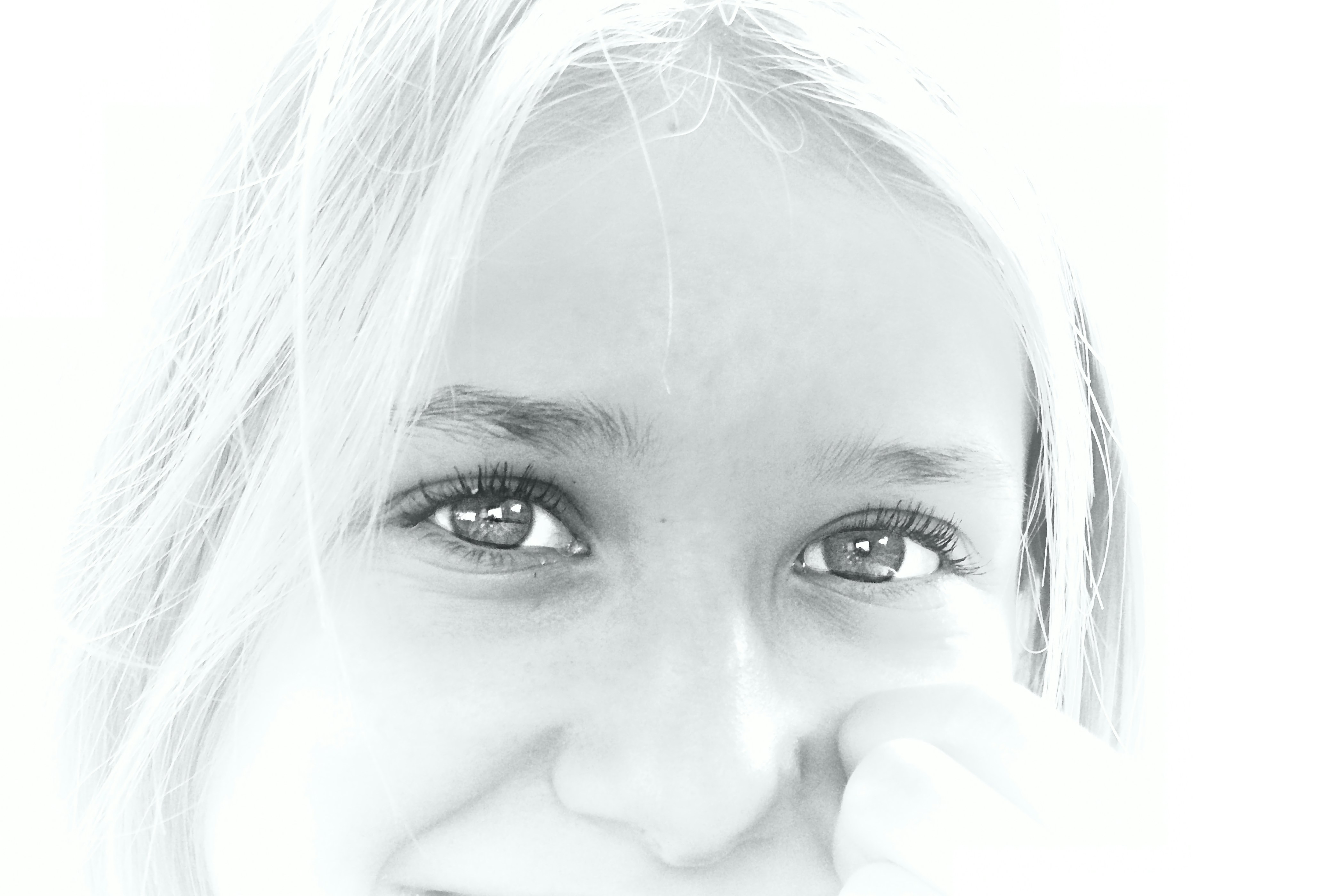Soft Light, Quiet Gaze: A Gentle Portrait in Bleached Tone