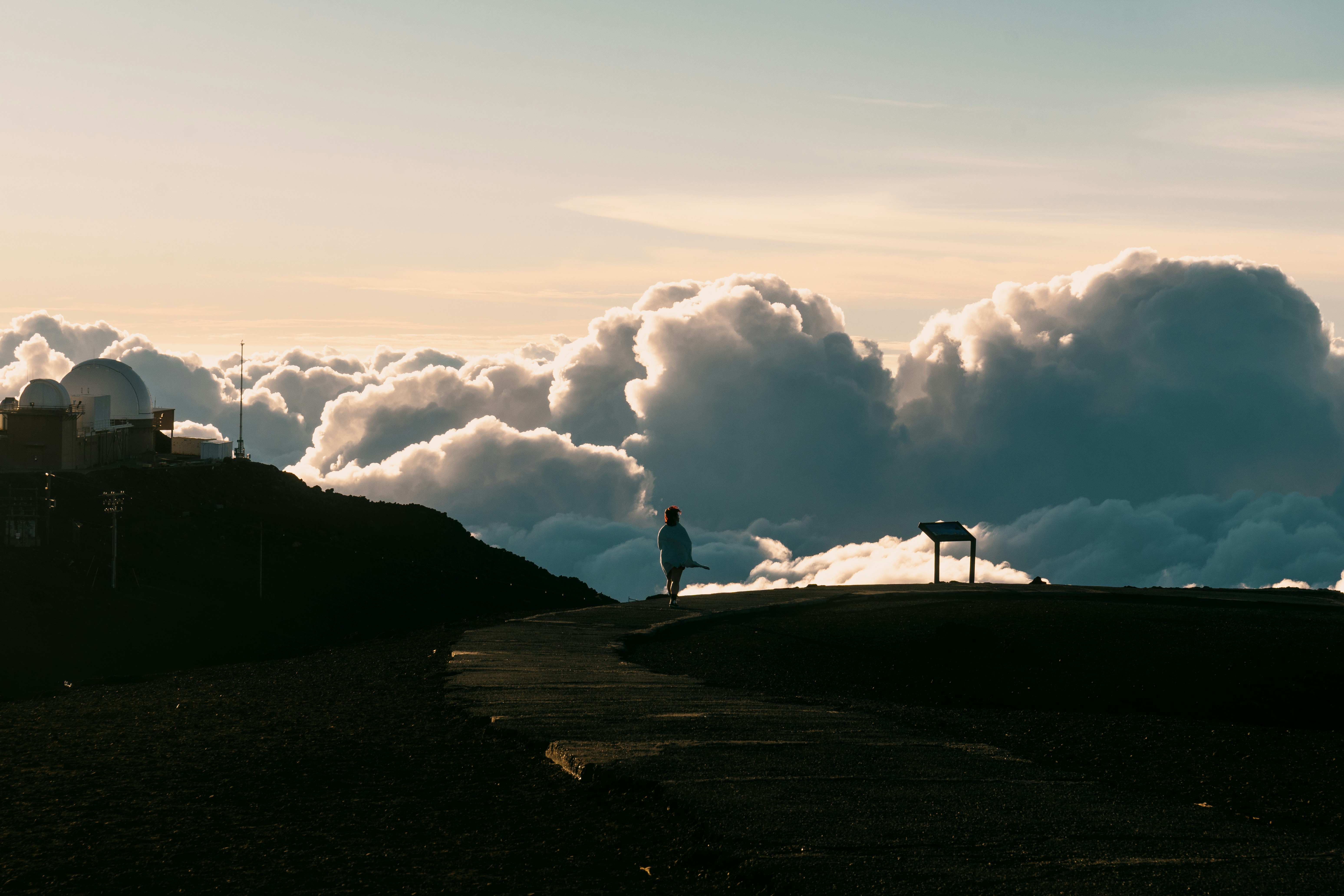 Horizon Walker: Silhouette at the Edge of the Clouds