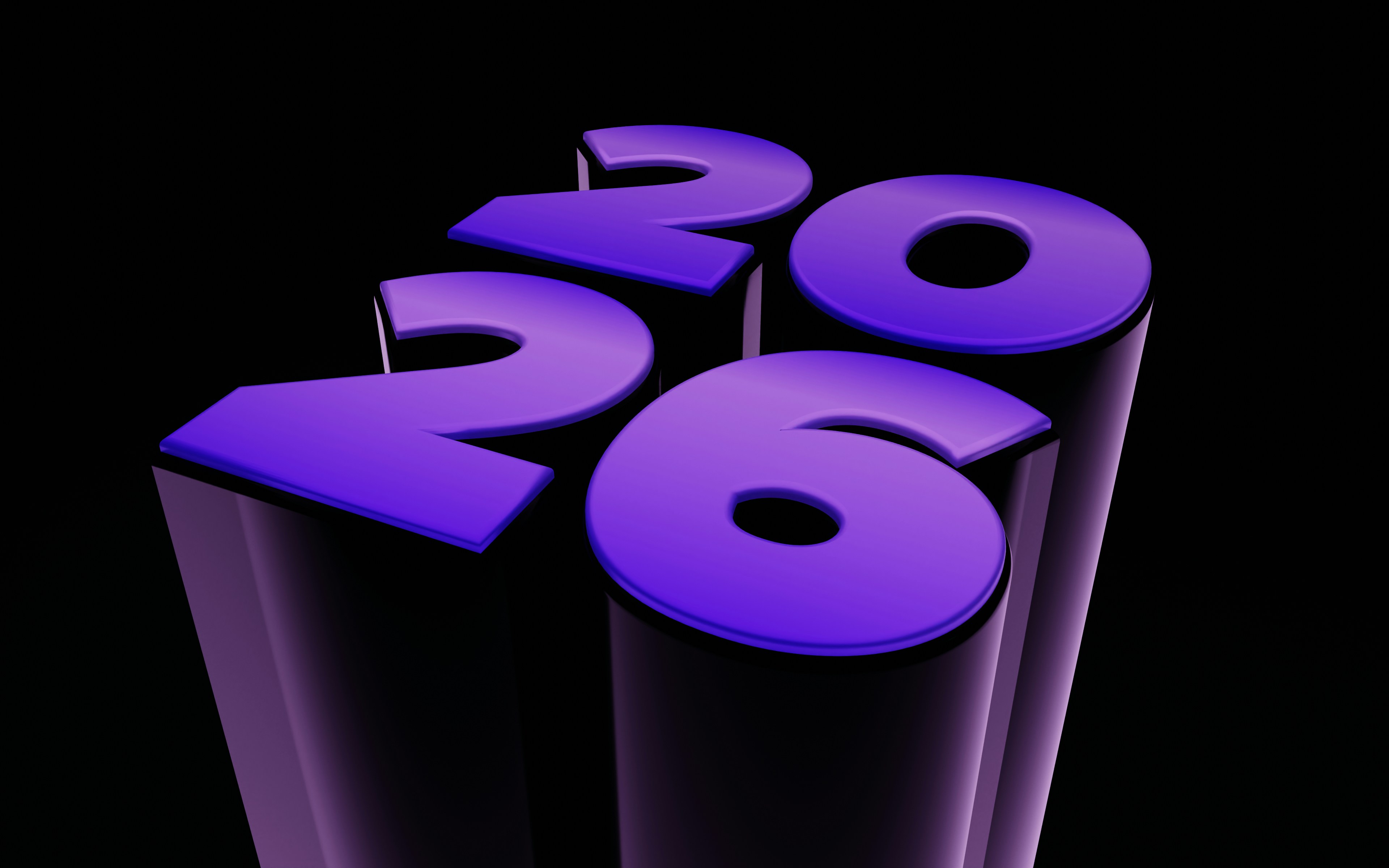 Purple 3D numbers 2026 on black background photo – Free Gradient Image ...