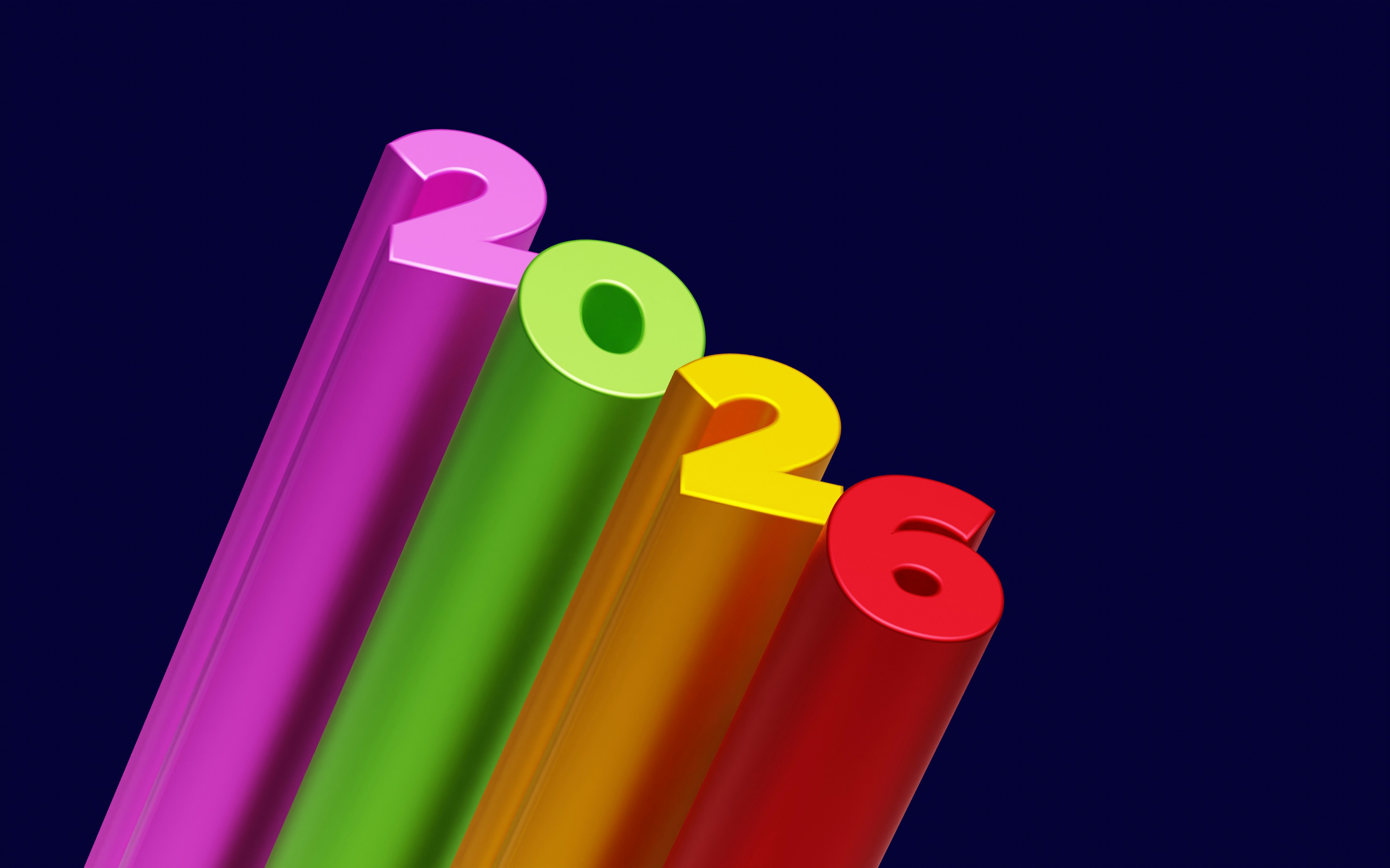 Colorful 3D numbers forming the year 2026 photo – Free Green Image on ...