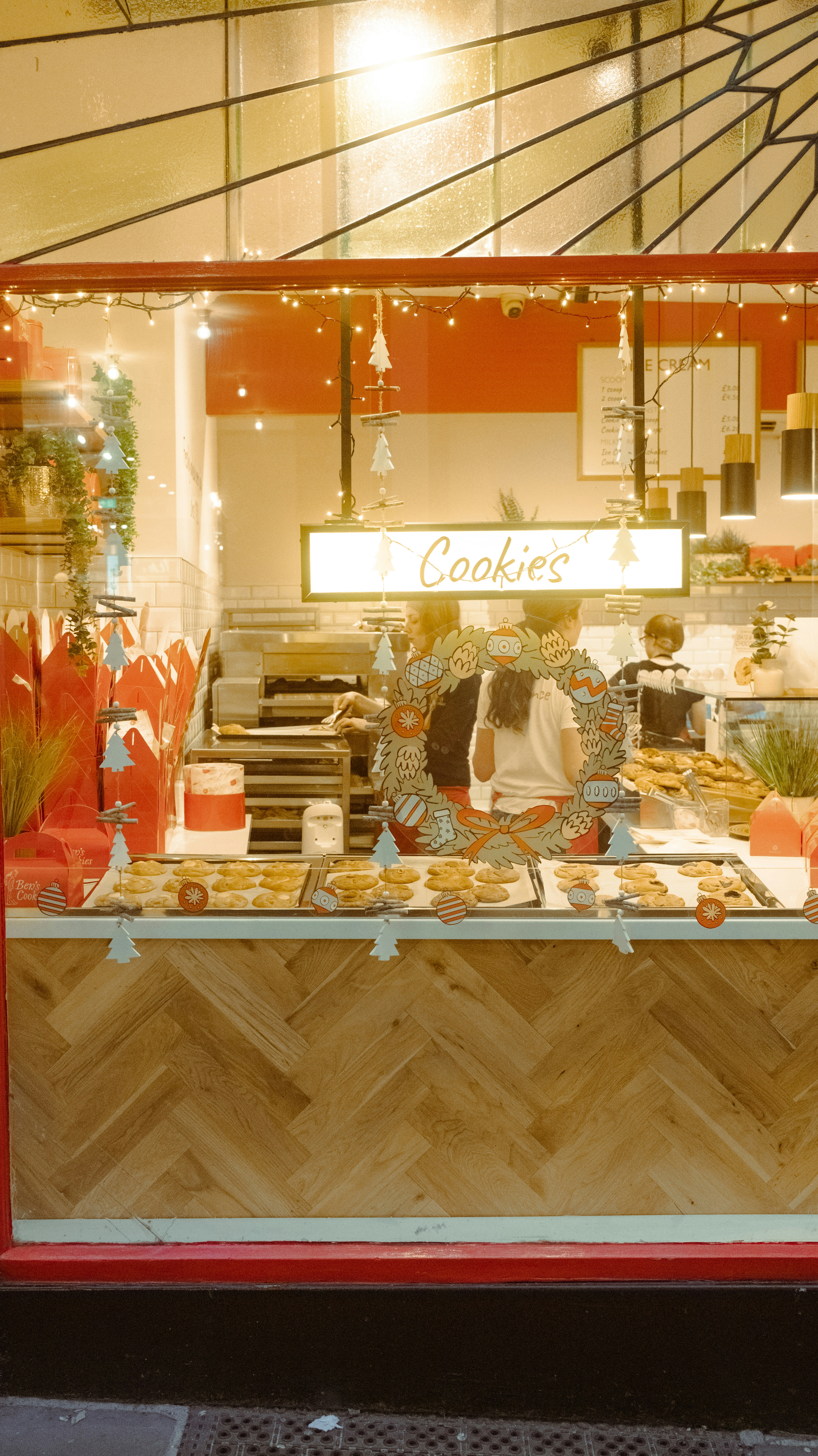 Cookie Display Window: A Warm Harvest of Pastries and Fairy Lights