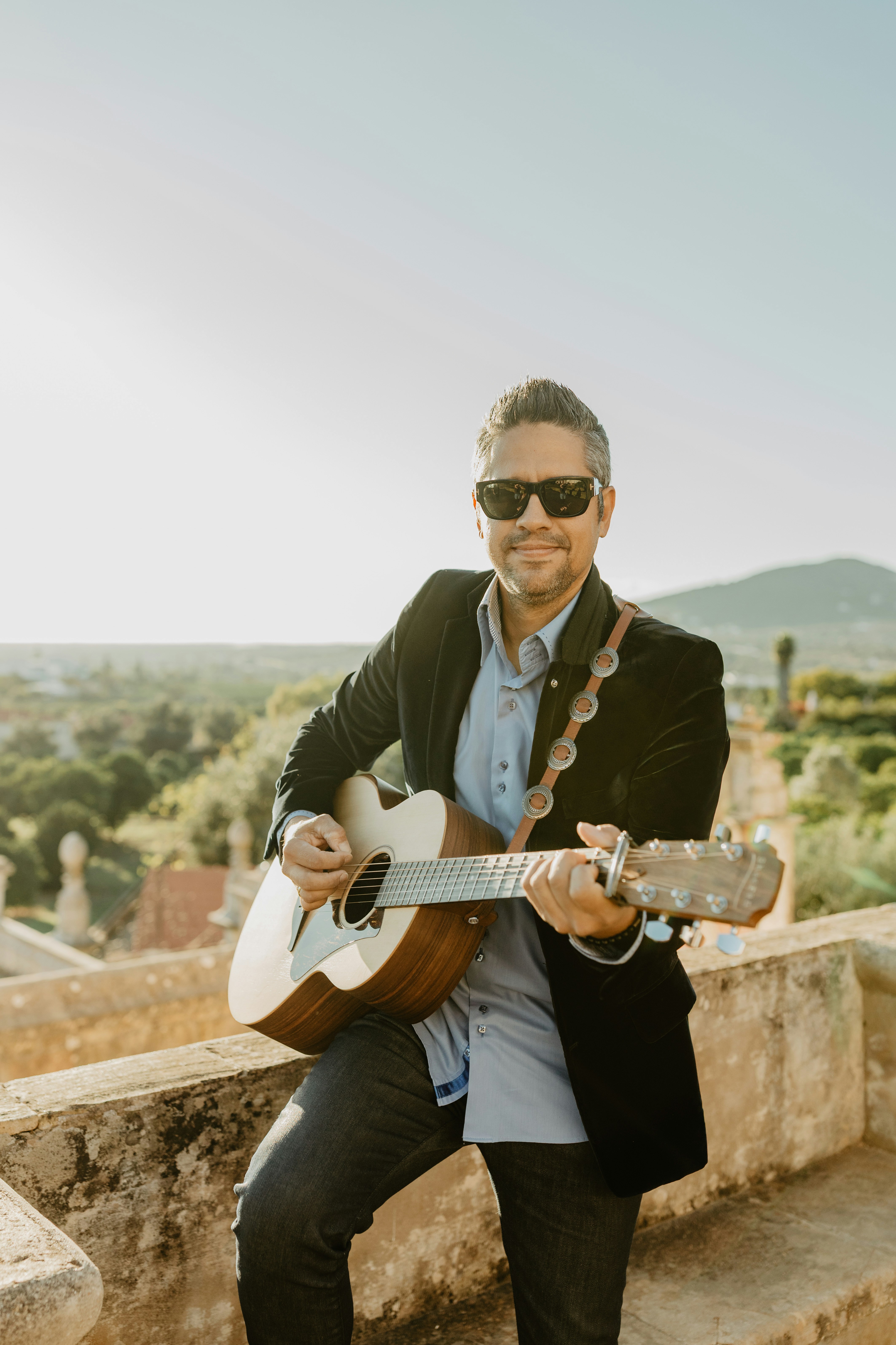 Guitar Serenade at Sunset Over the Terrace