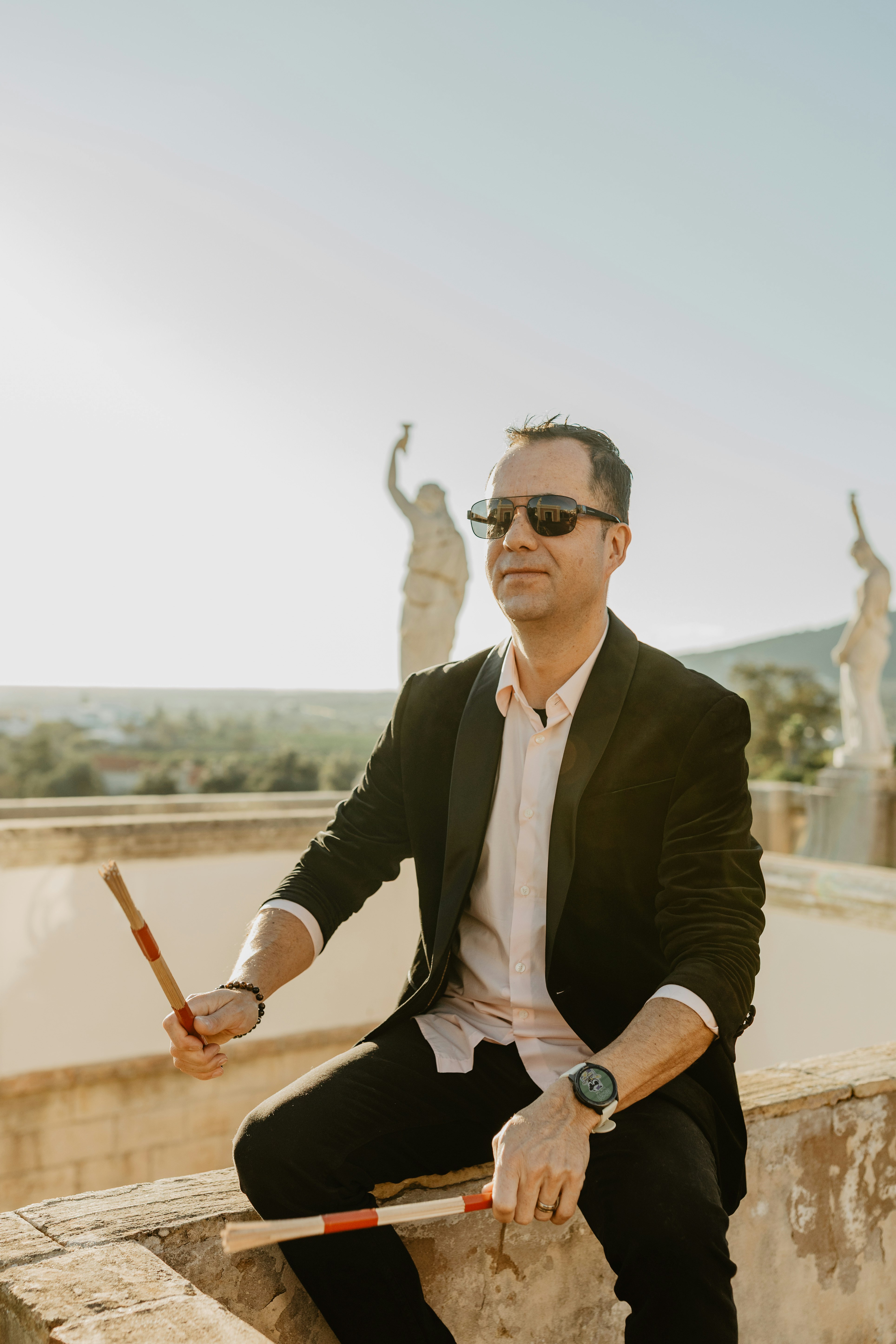 On the Veranda: A Calm Put-Together Moment in Sunglasses
