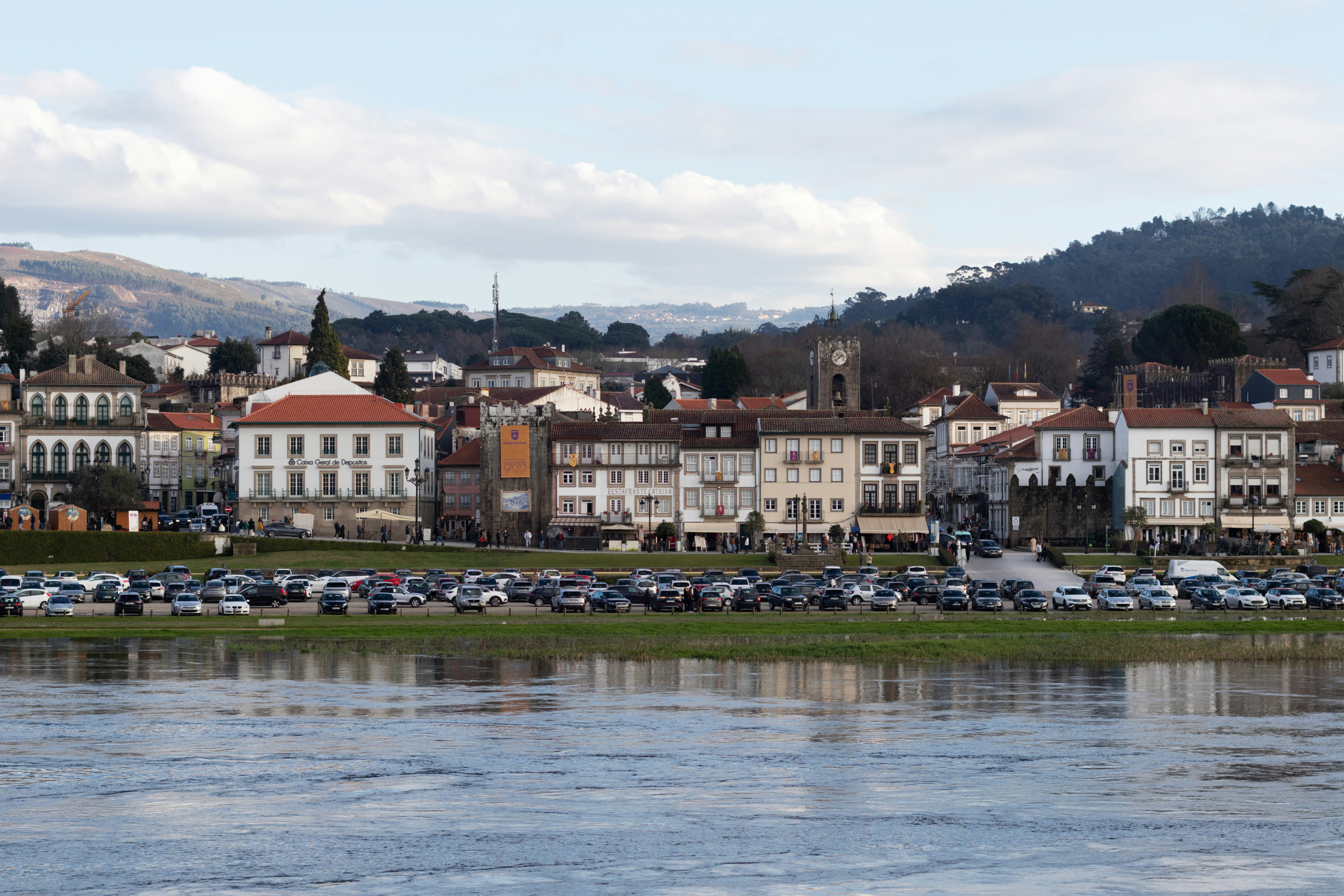 Ponte de Lima waterfront and old town.