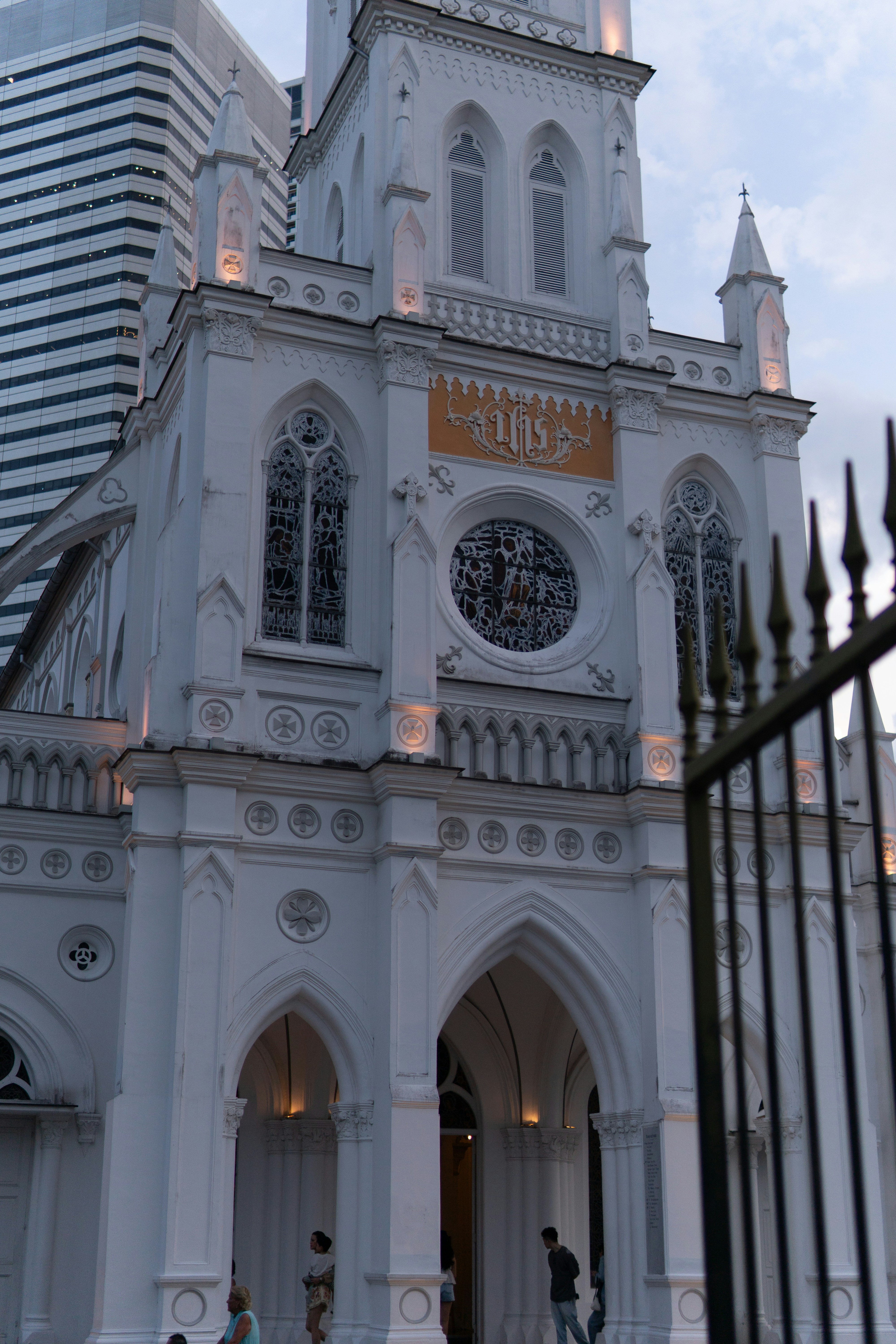 Gothic Facade in the City: Light, Lace, and Iron