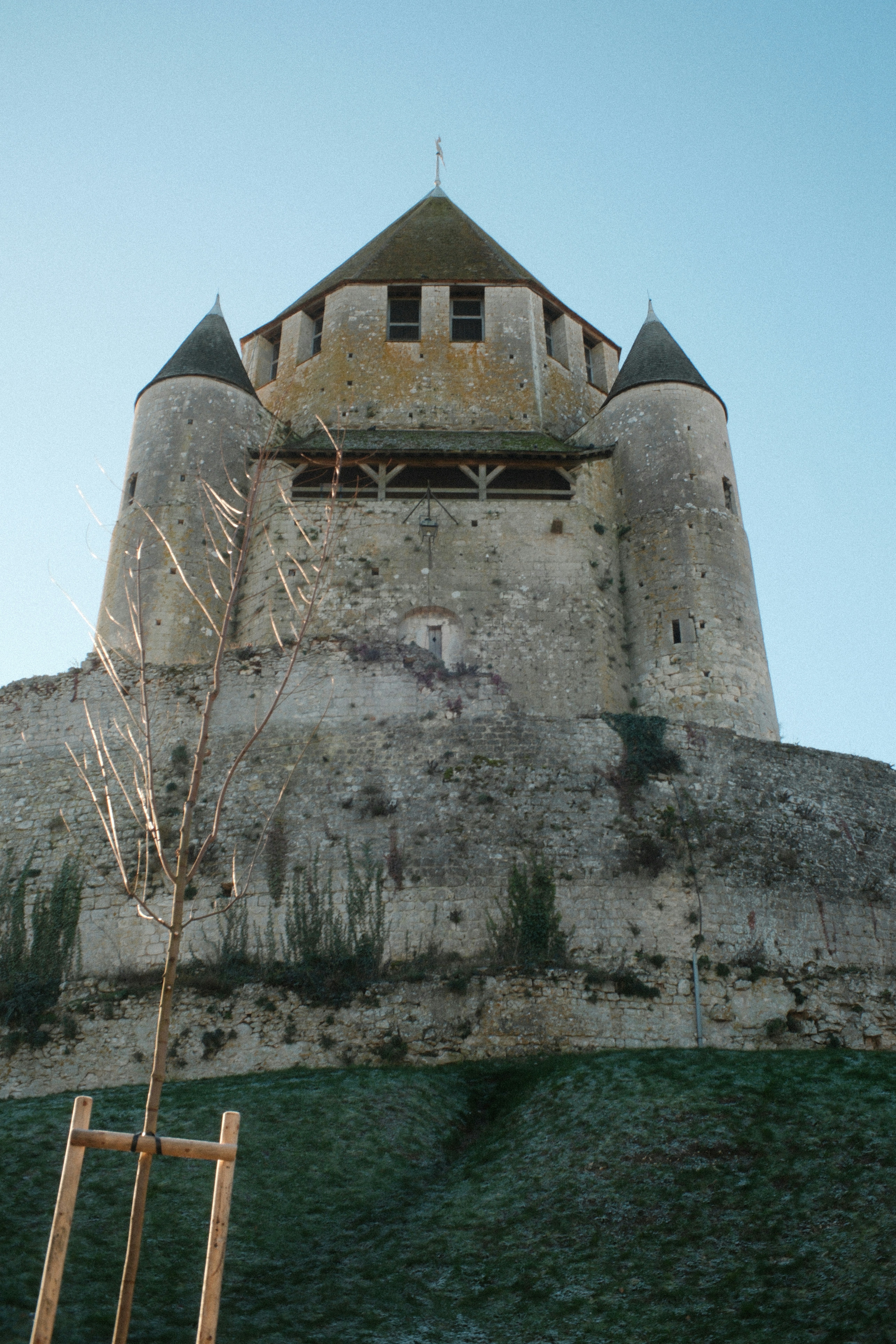 Stone Keep Under a Quiet Blue Sky
