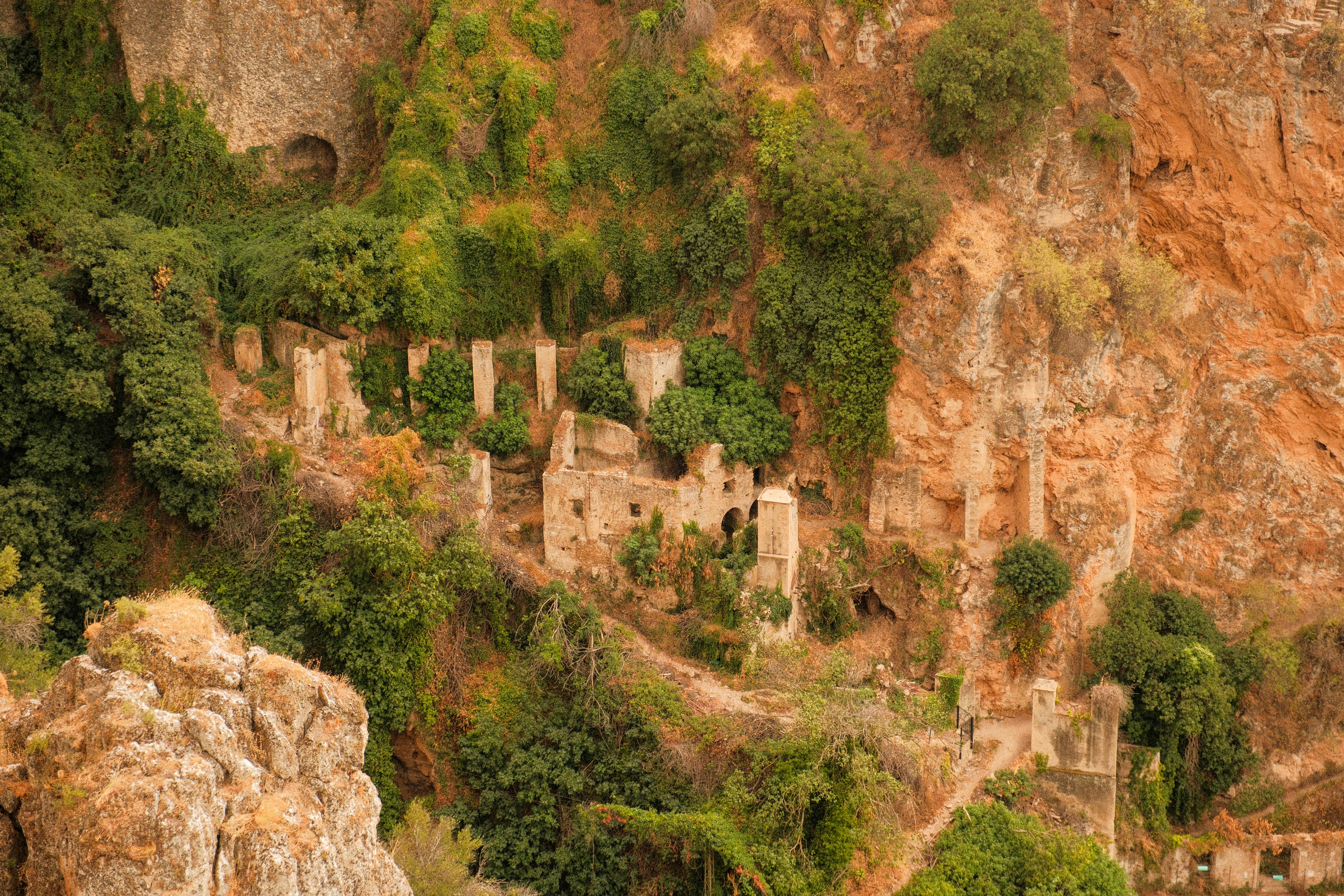 Ancient Stone Steps Woven into Red Cliffs