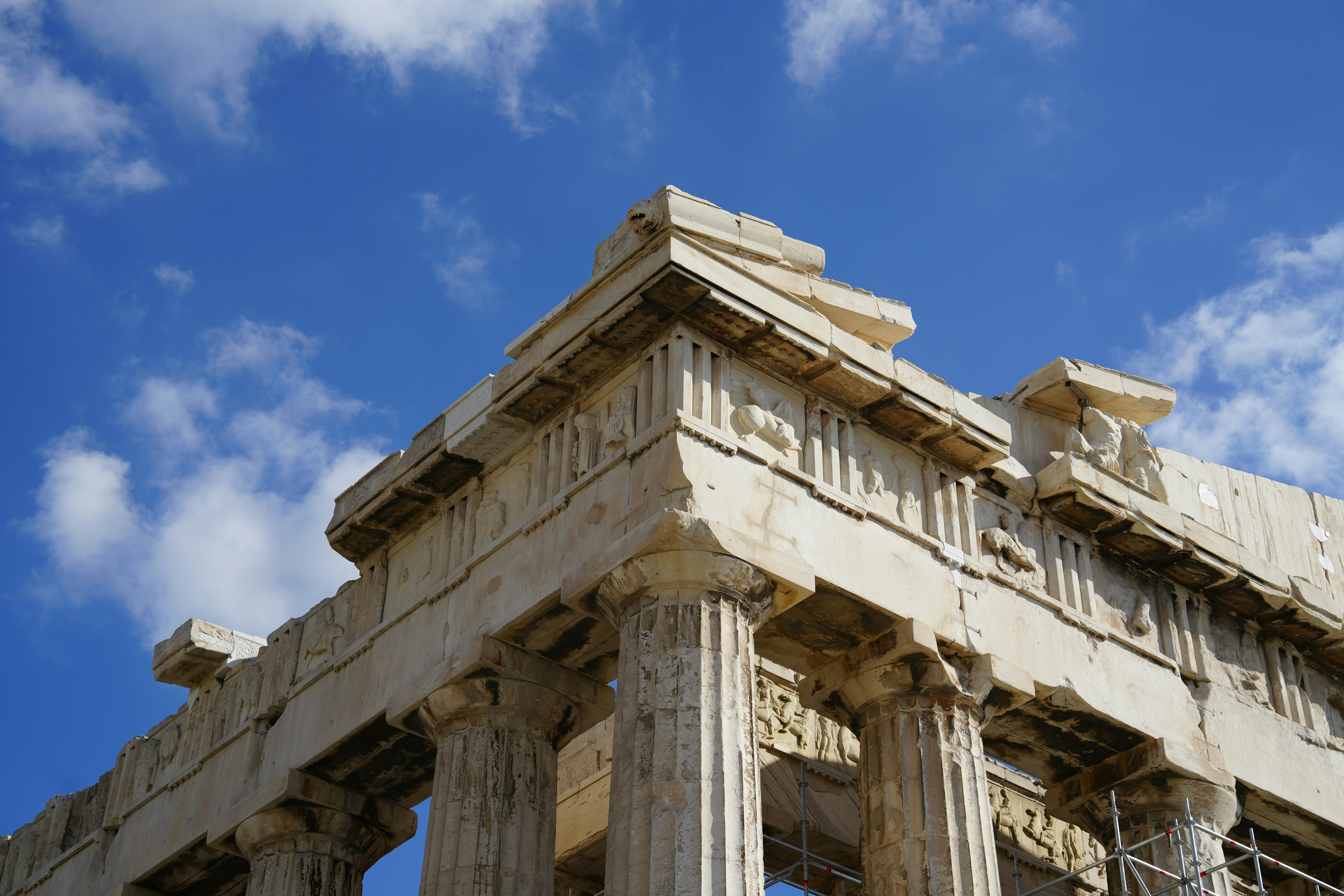 Stone Carved Relics: Dawn Light on Ancient Columns
