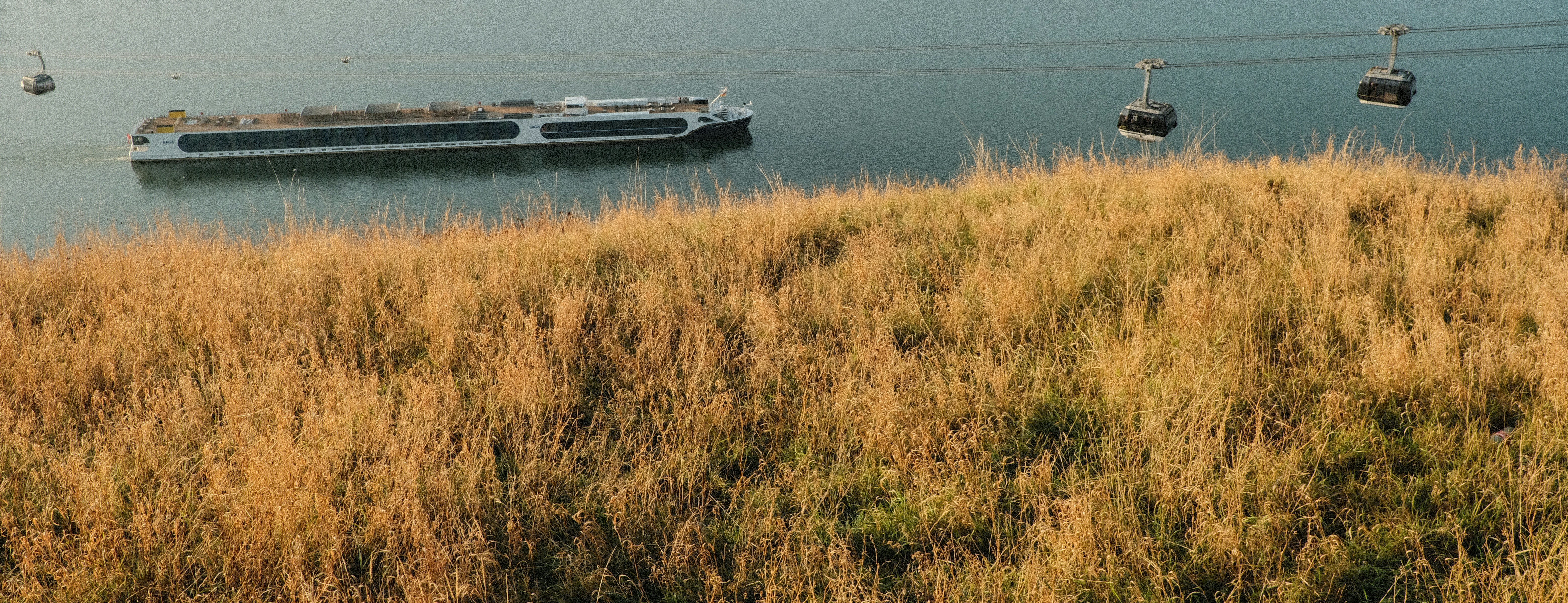 Harbor Fringe: Calm Sea, Cable Cars and Tall Grass