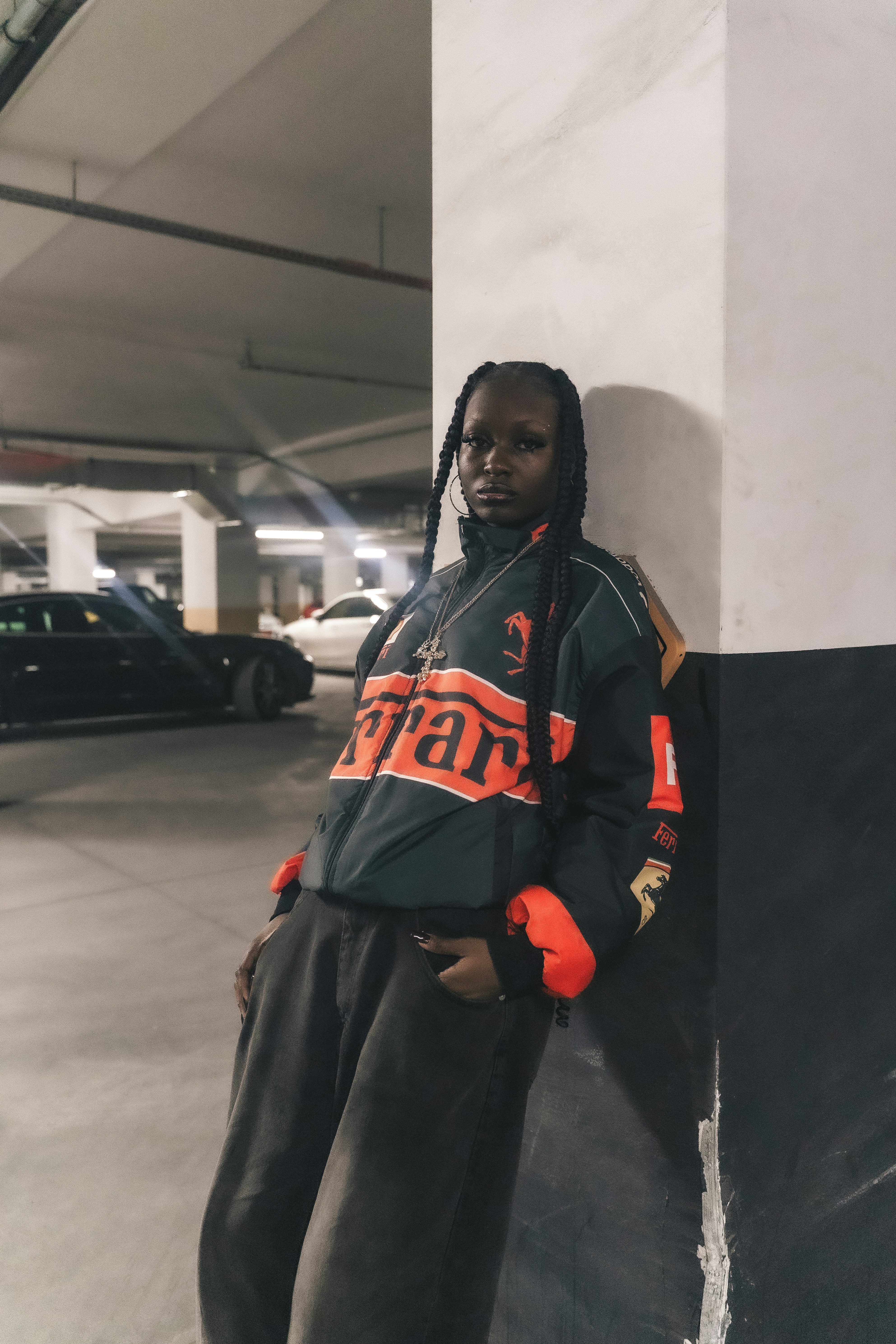 Bold Street Style in a Dim Parking Garage