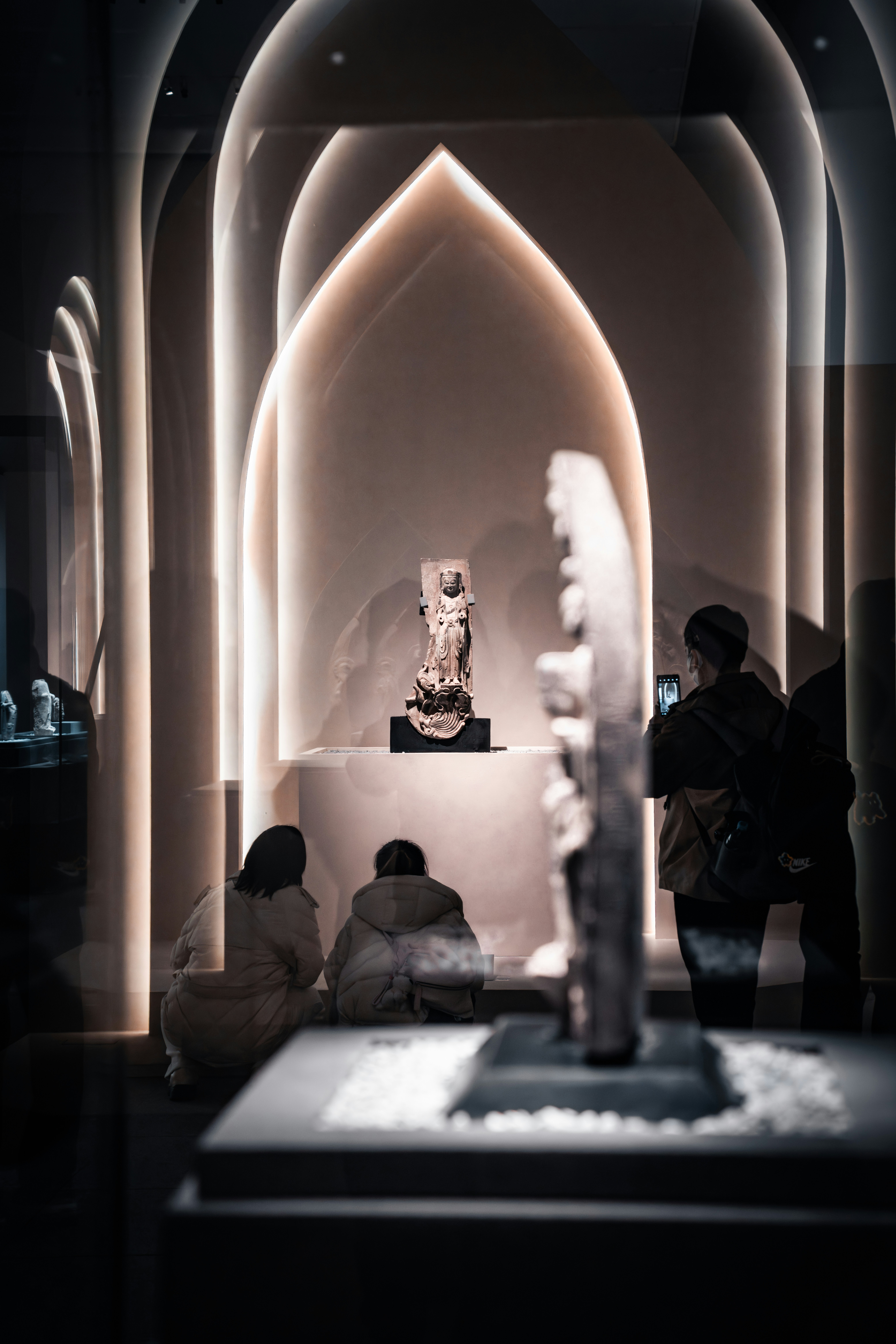 Glow in the Arch: Light-Outlined Gallery of Ancient Fragments