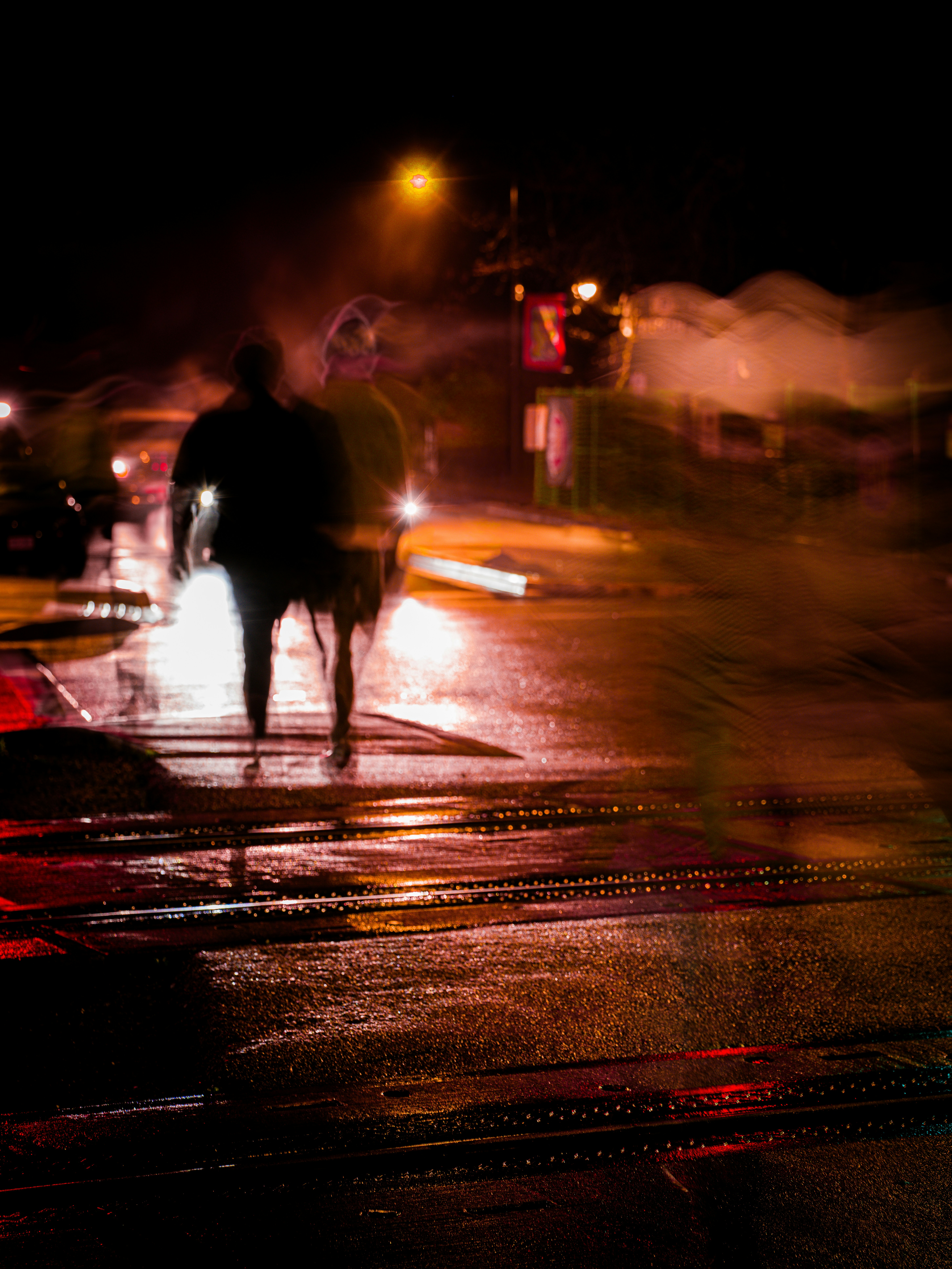 Night Walkers in Neon Rain