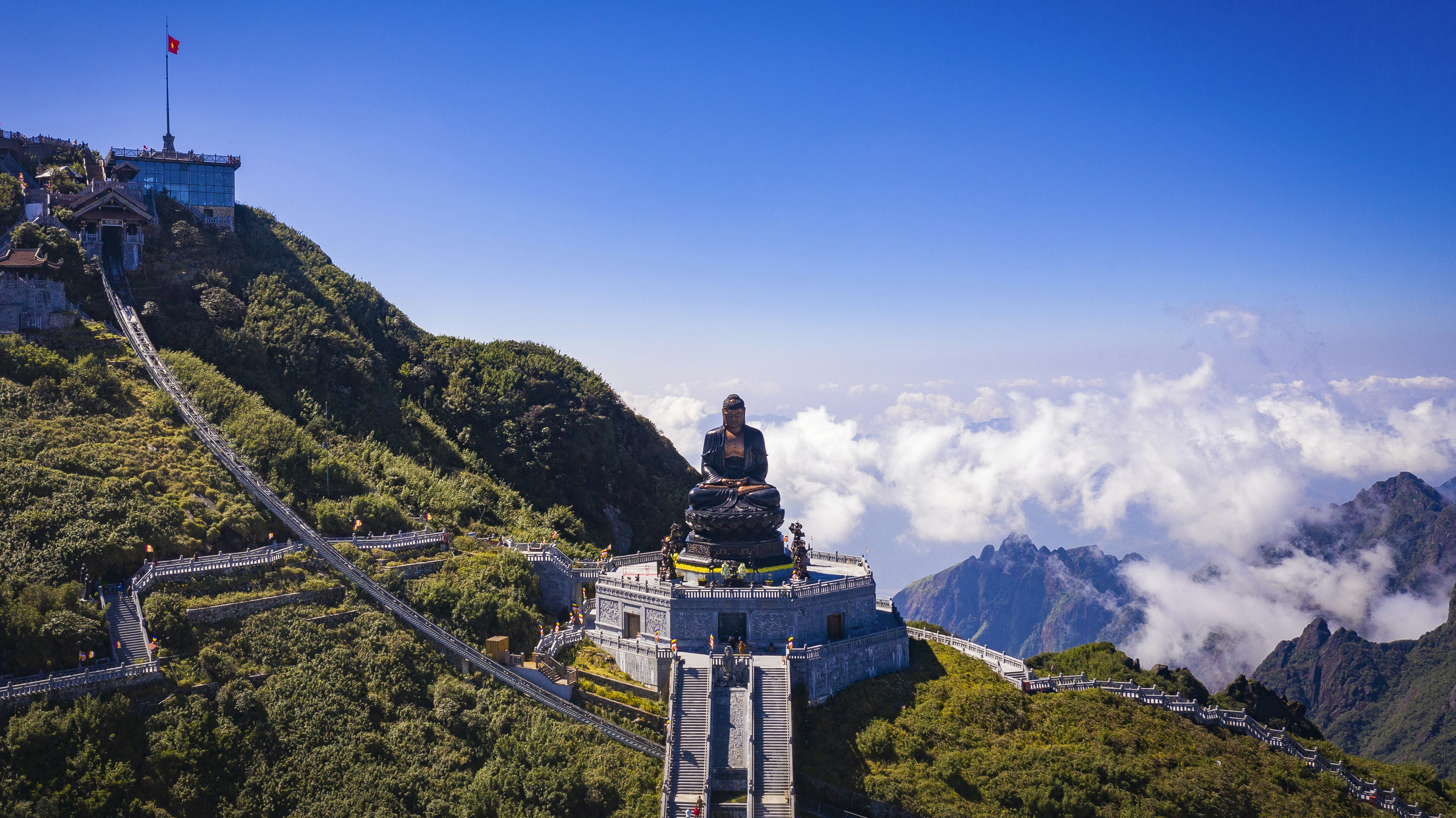 The Great Amitabha Buddha statue above 3,000 meters among the spiritual complex on Fansipan mountain