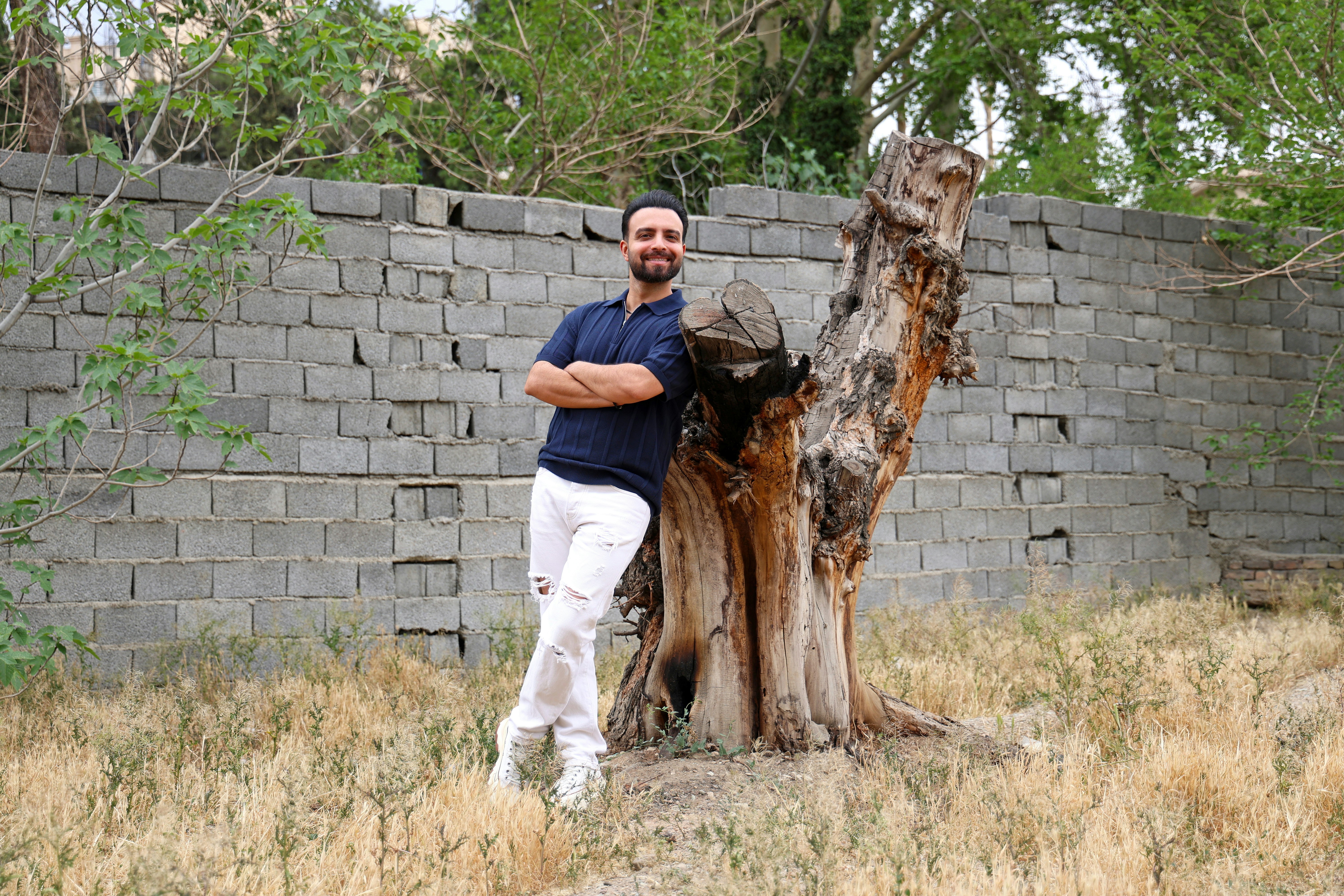 Hushed Resolve by the Weathered Tree