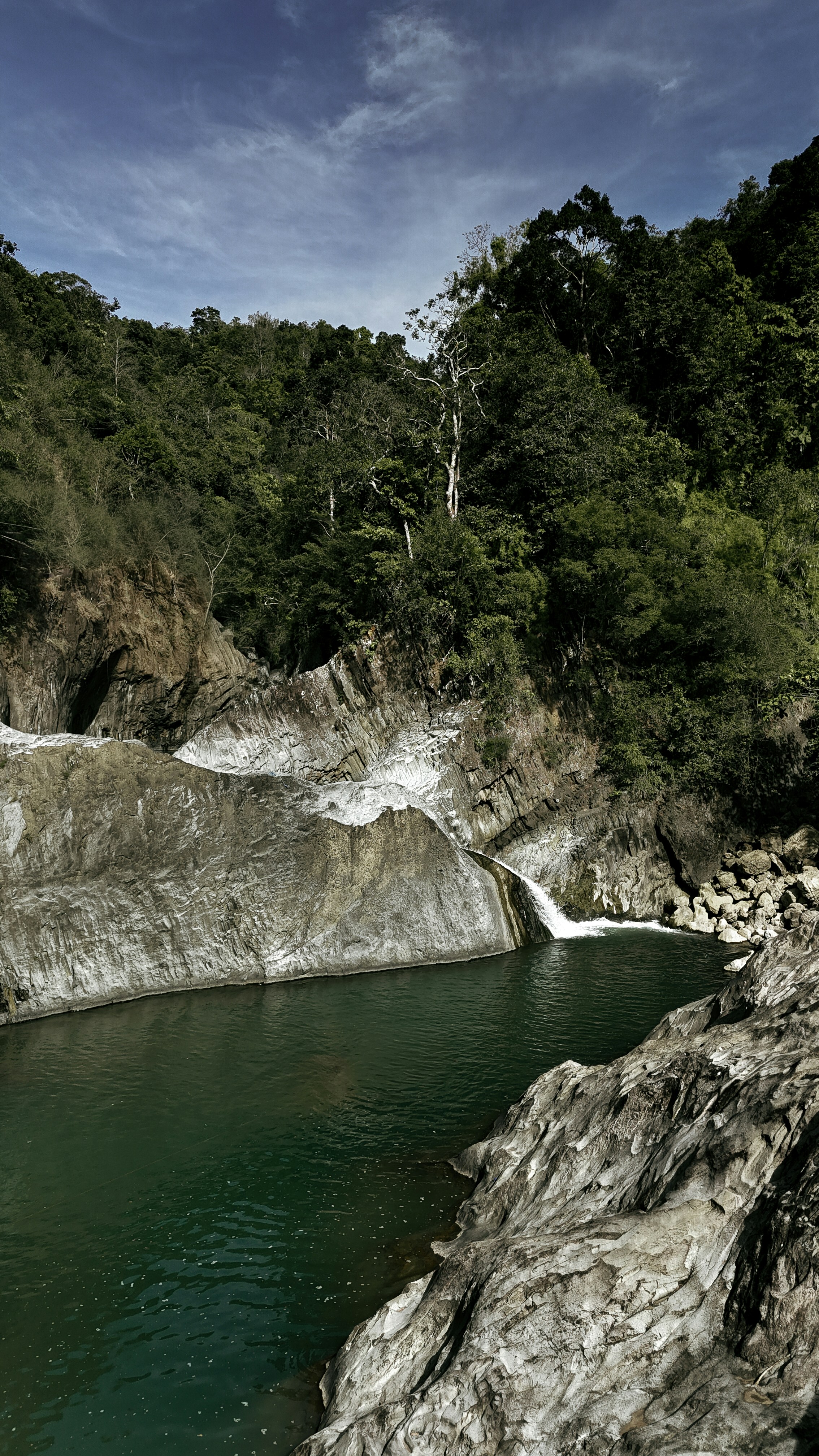 Hidden Gorge: Emerald Pool Between Weathered Rocks