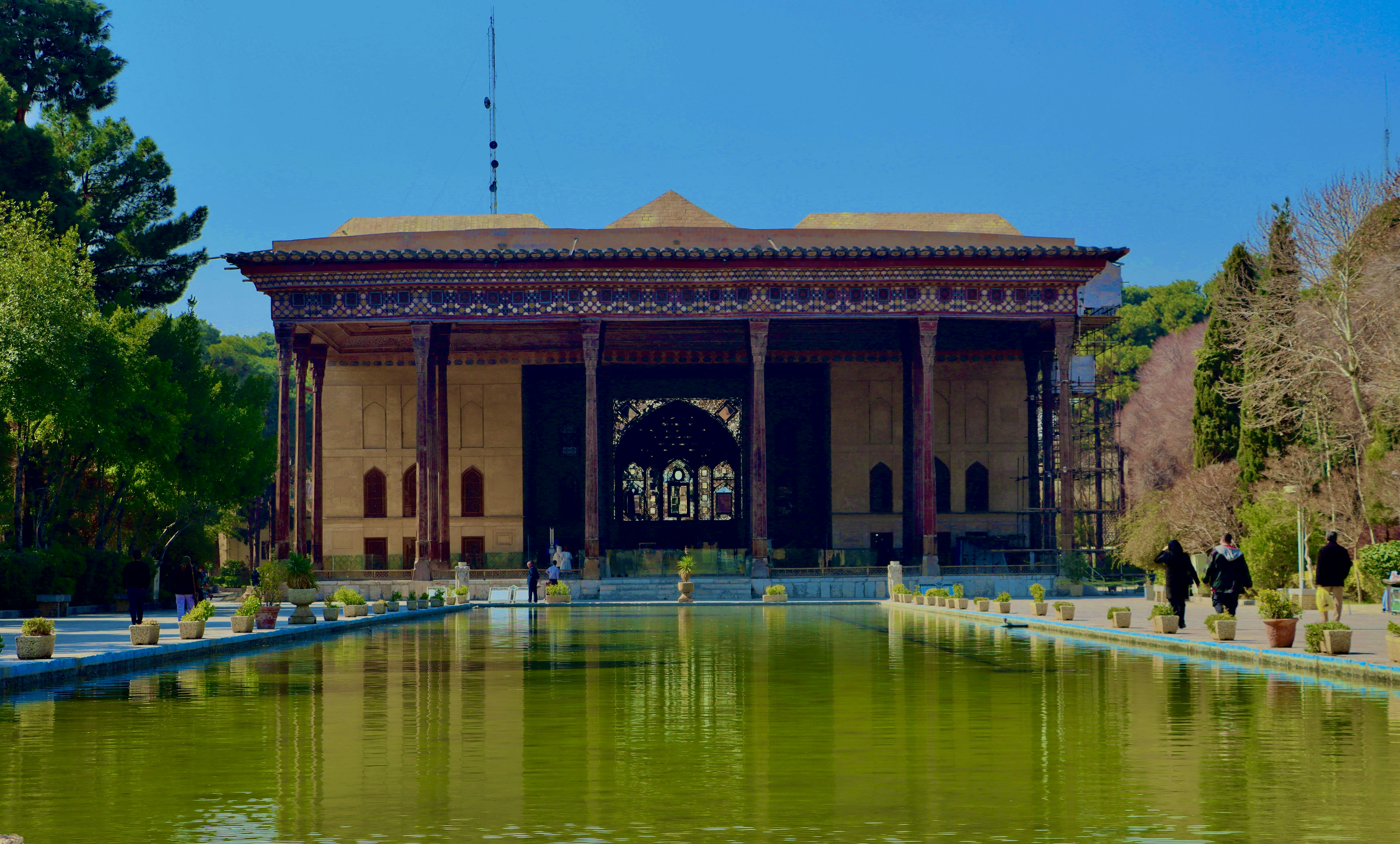 Echoes of the Pavilion Across the Reflective Pool