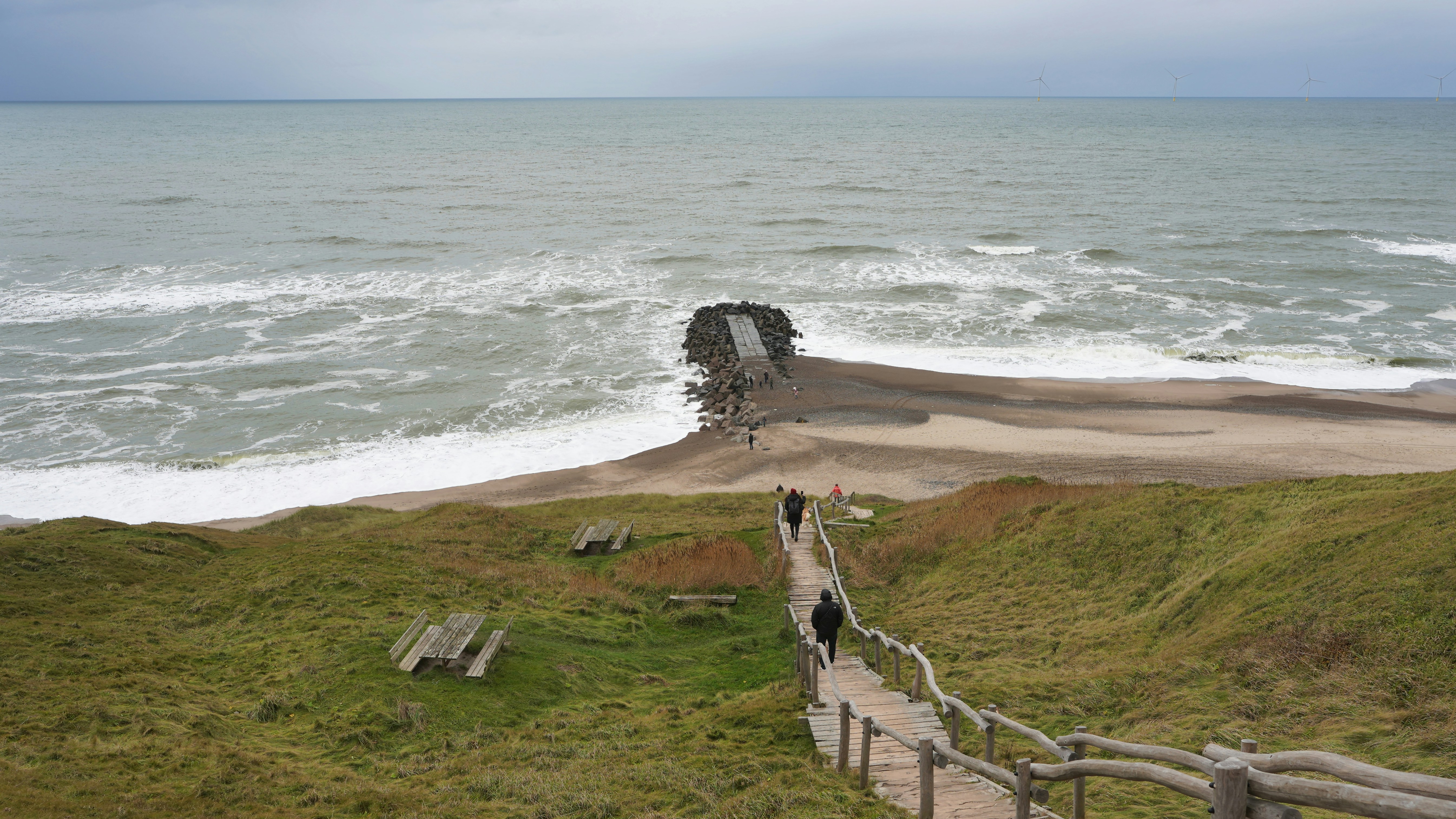 Coastal Path to the Sea: A Walk Toward the Rock Pier