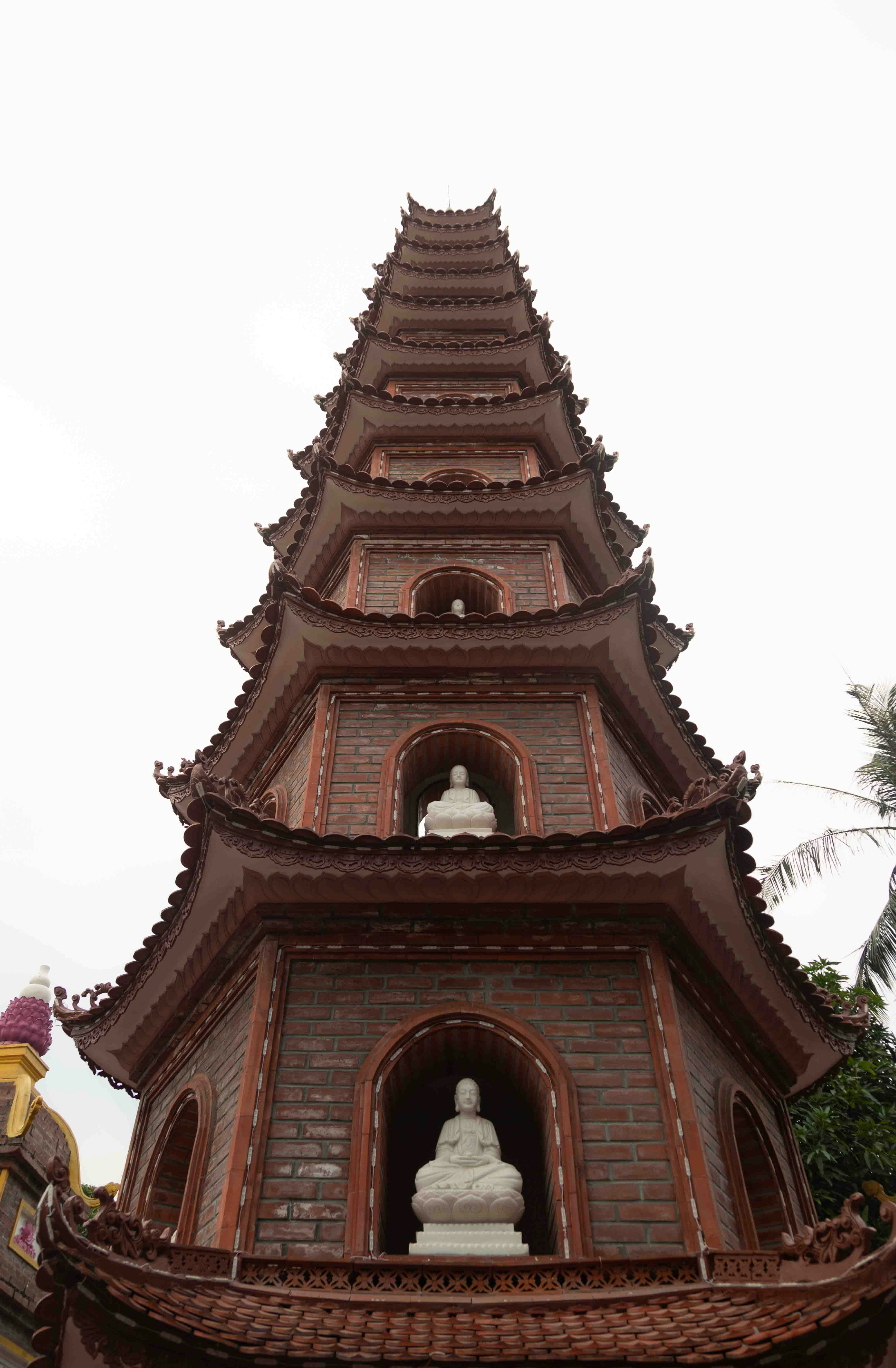 Ascending Tiers of Serenity: A Stately Buddhist pagoda Reaching the Sky