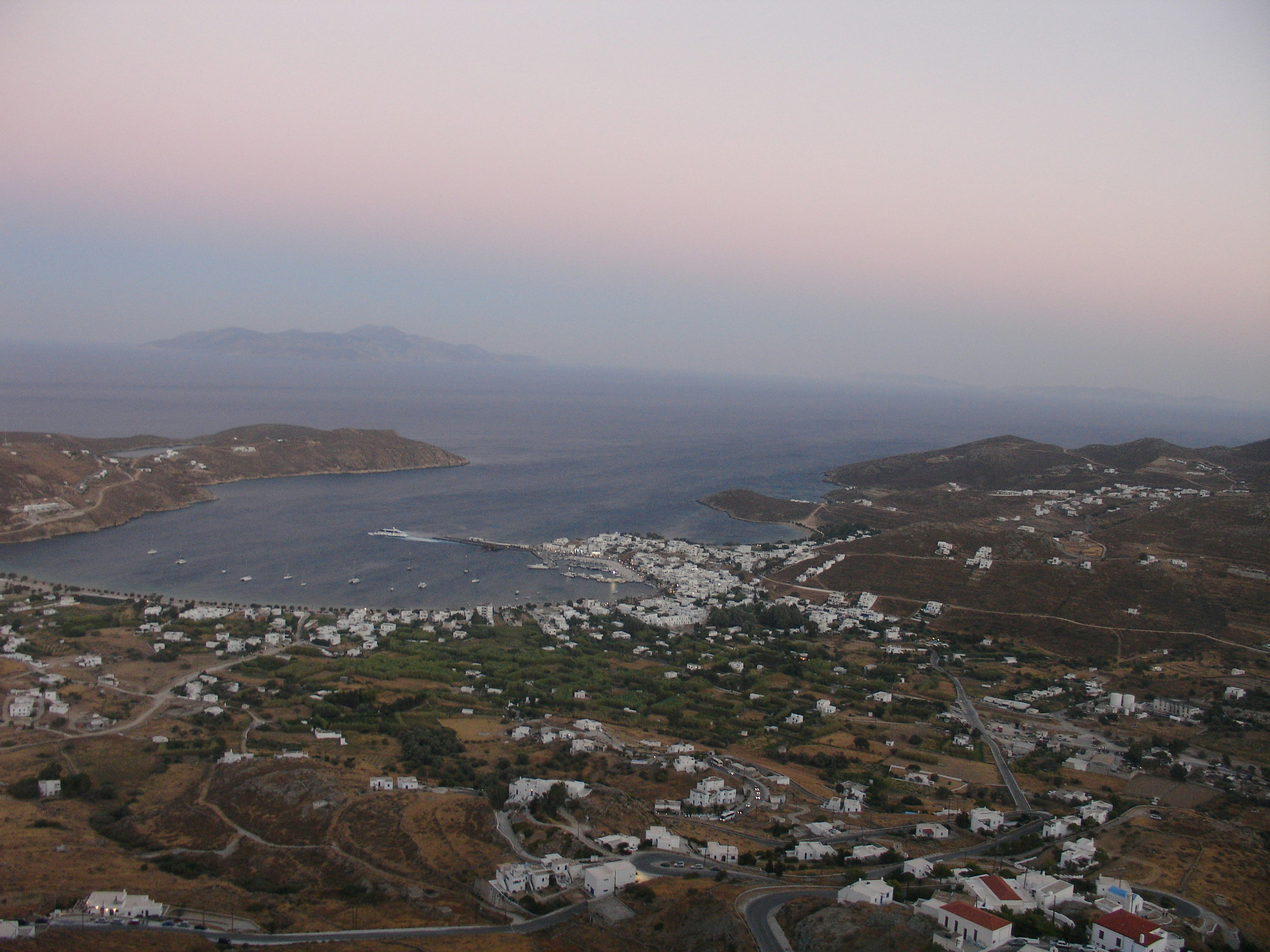 Serifos Port view from Serifos Chora, Greece