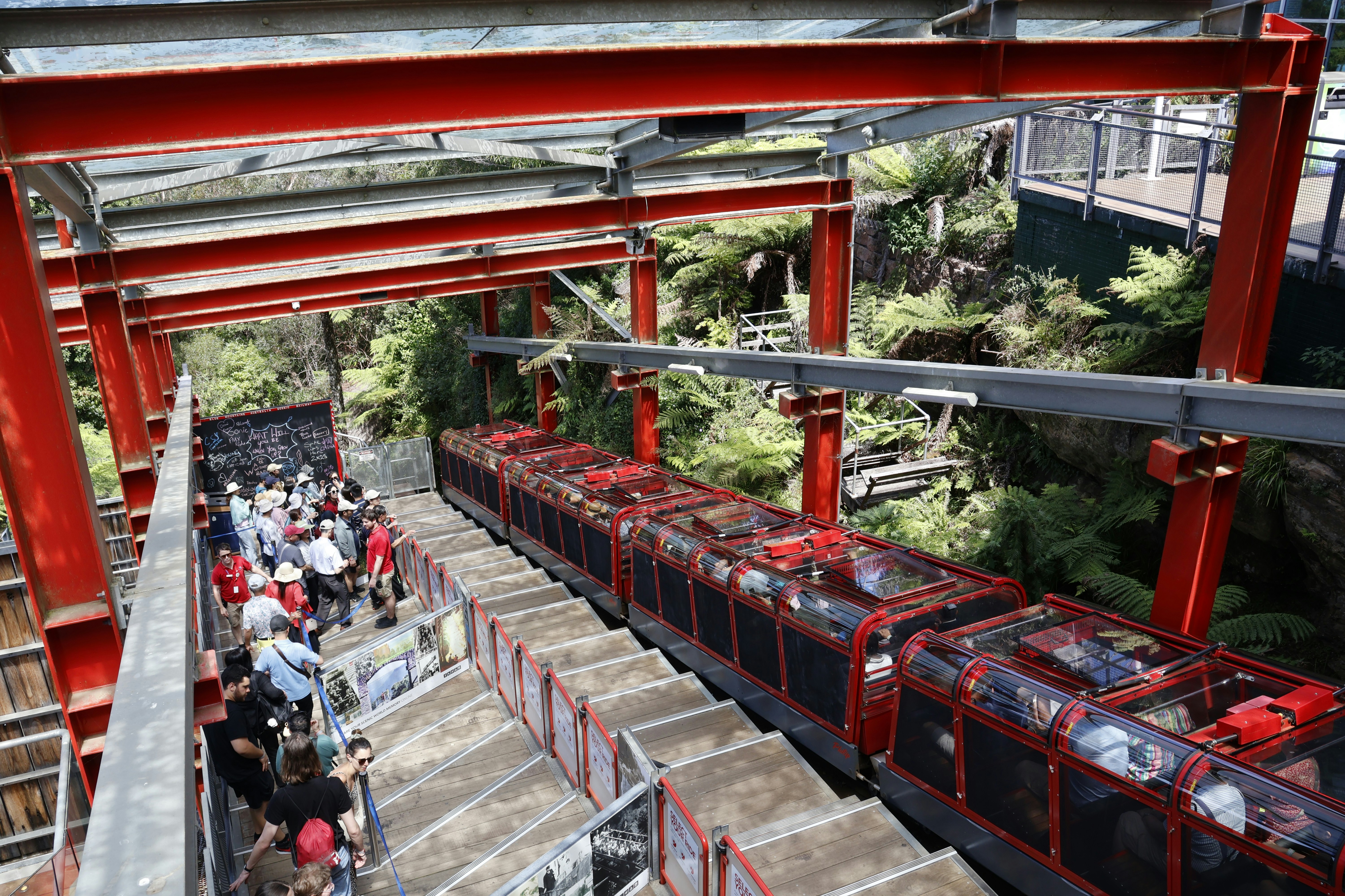 Rising Red Rails: A Cable Car Adventure at Twilight