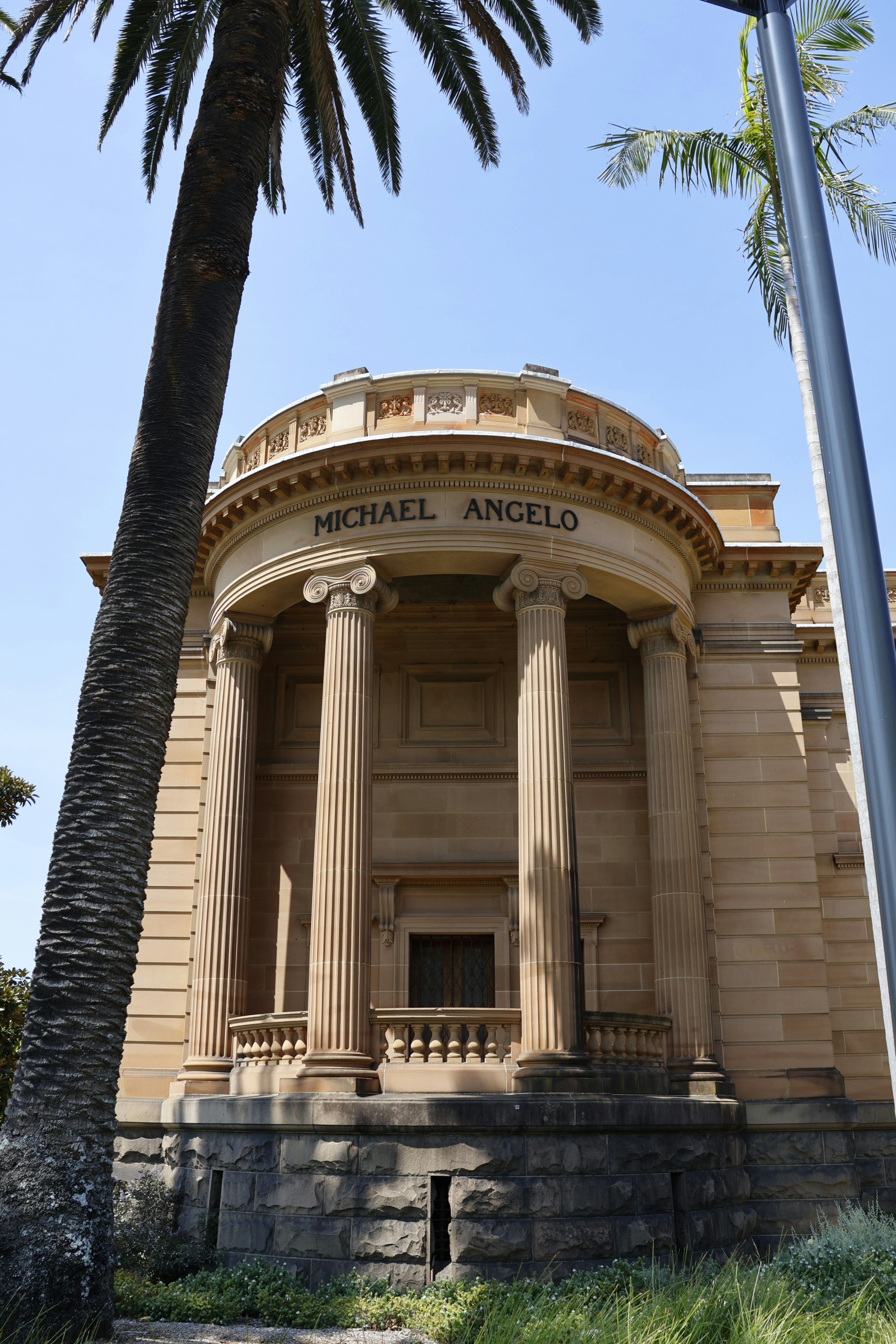 Temple of Columns under a Palm Canopy